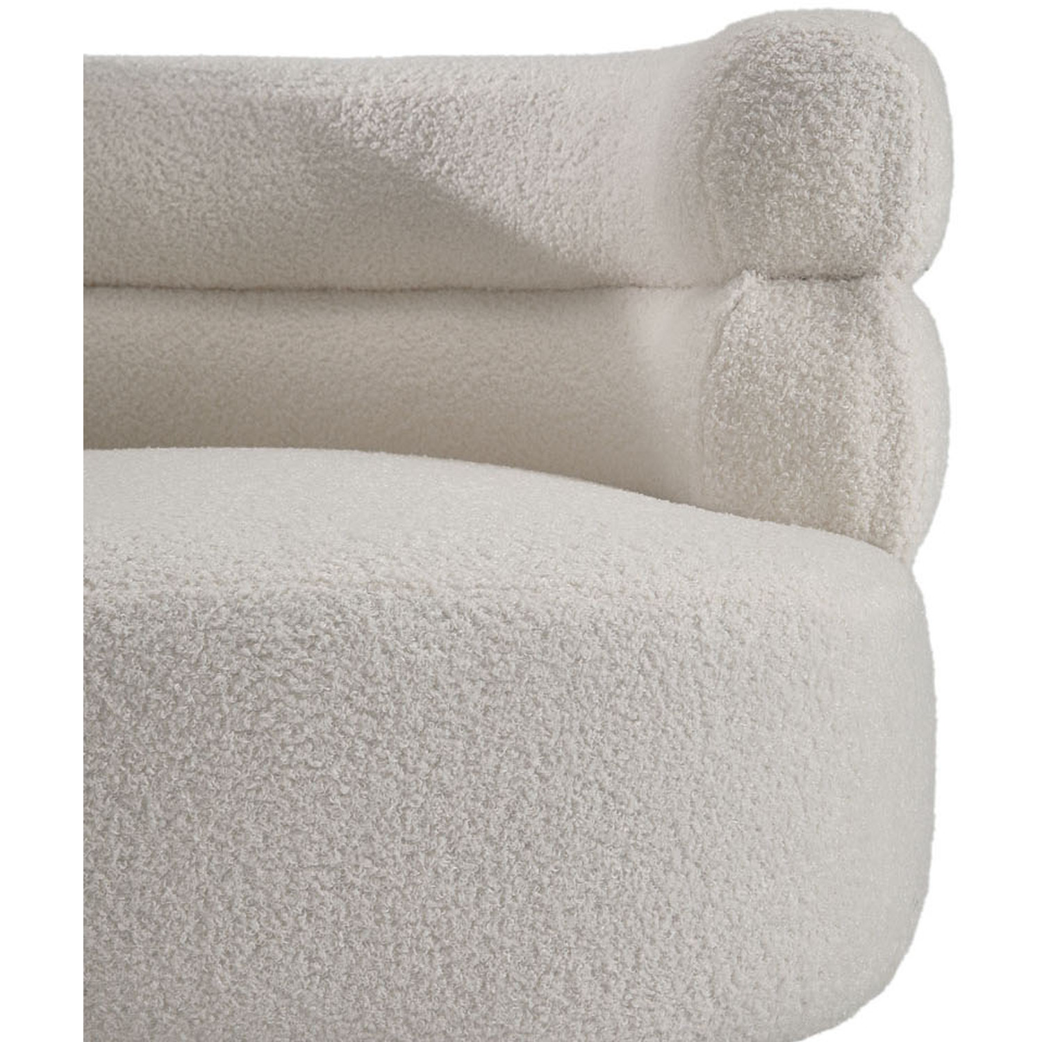 Curved Upholstered Single Sofa Accent Chair