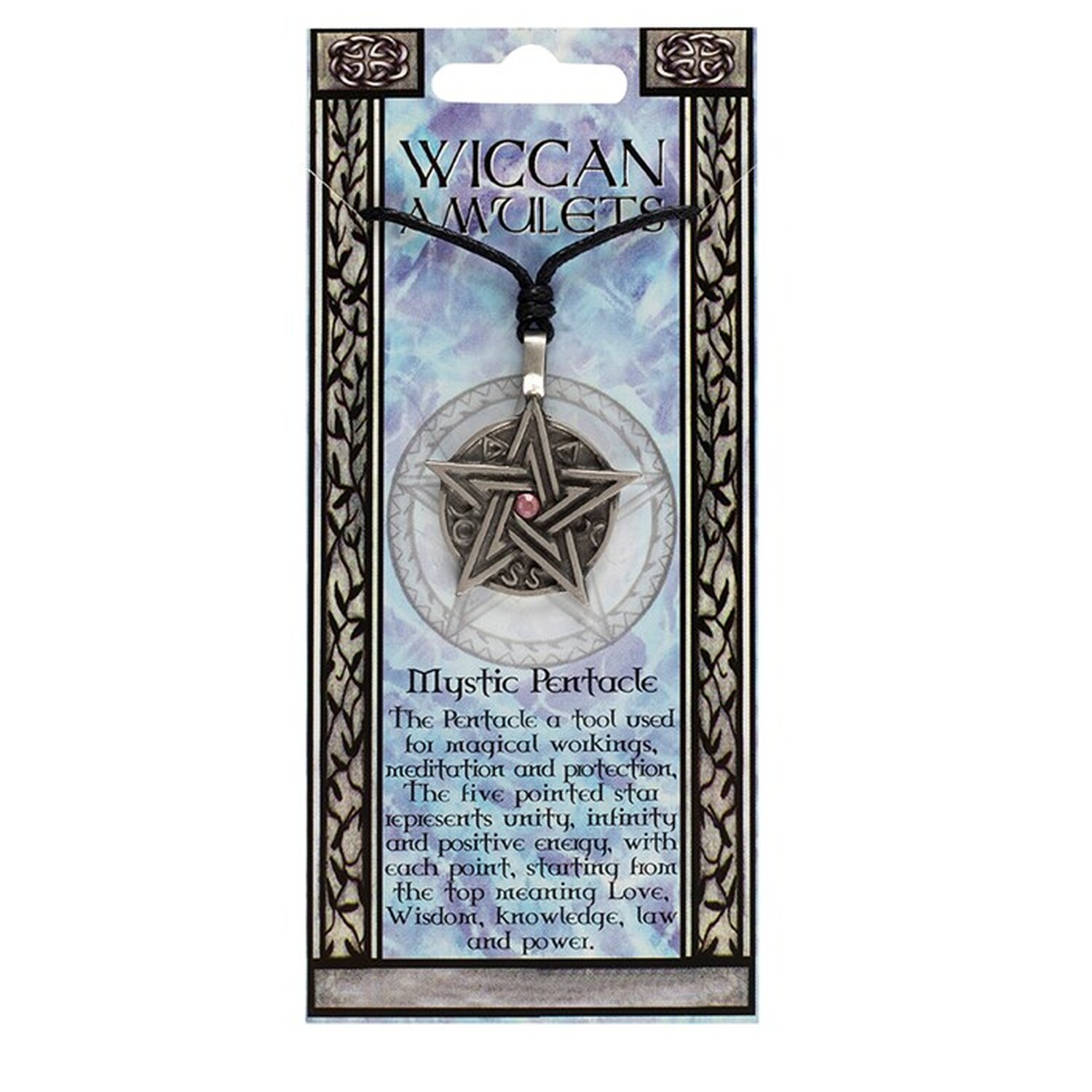 Mystic Pentacle Wiccan Amulet Necklace For Meditation And Protection