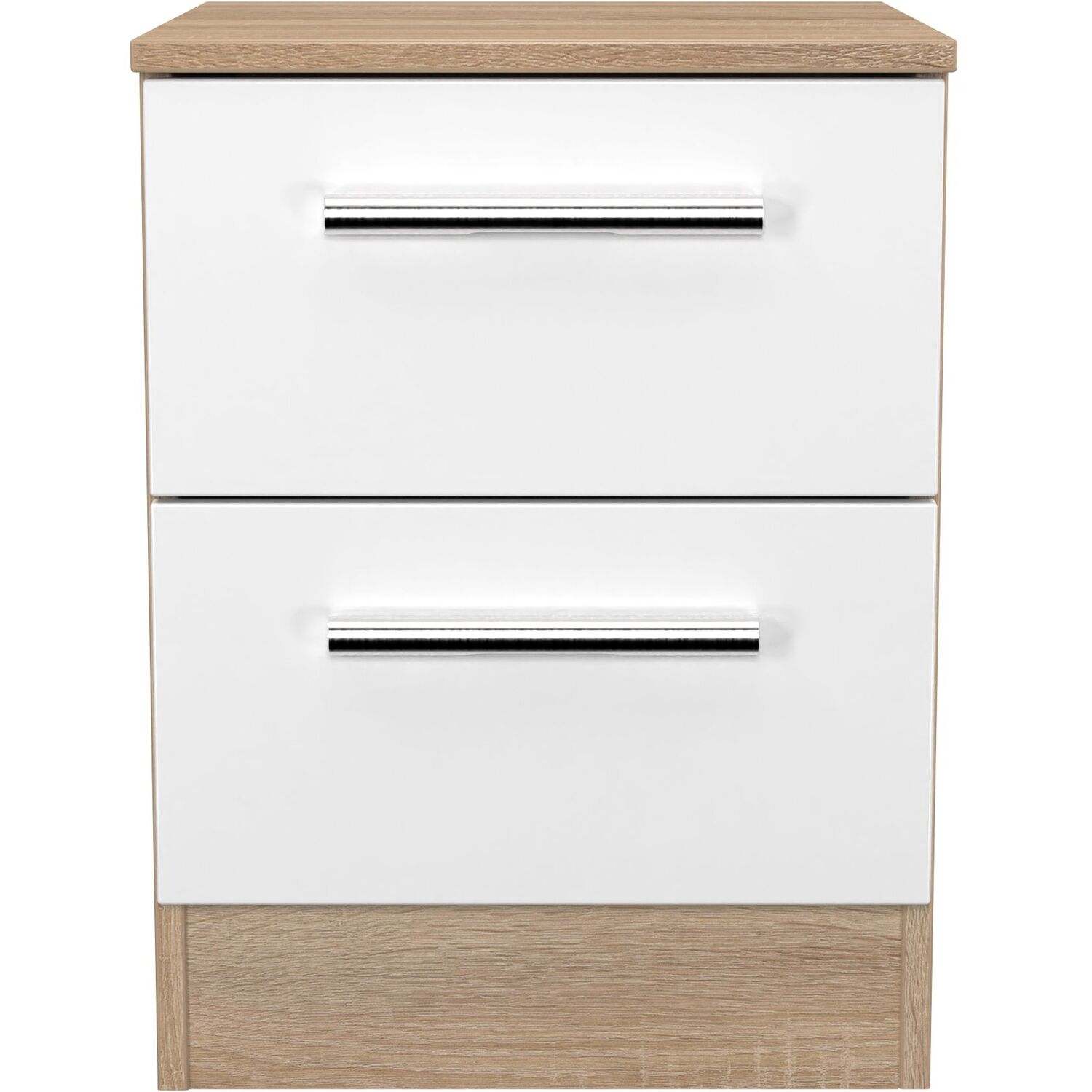 Contrast Ready Assembled 2 Drawer Bedside