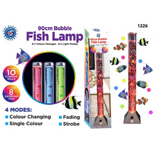 90cm Colour Changing LED Bubble Lamp with Fish