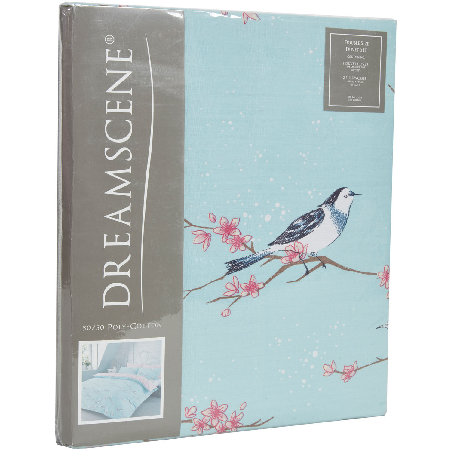 Dreamscene Blossom Bird Duvet Cover with Pillowcases