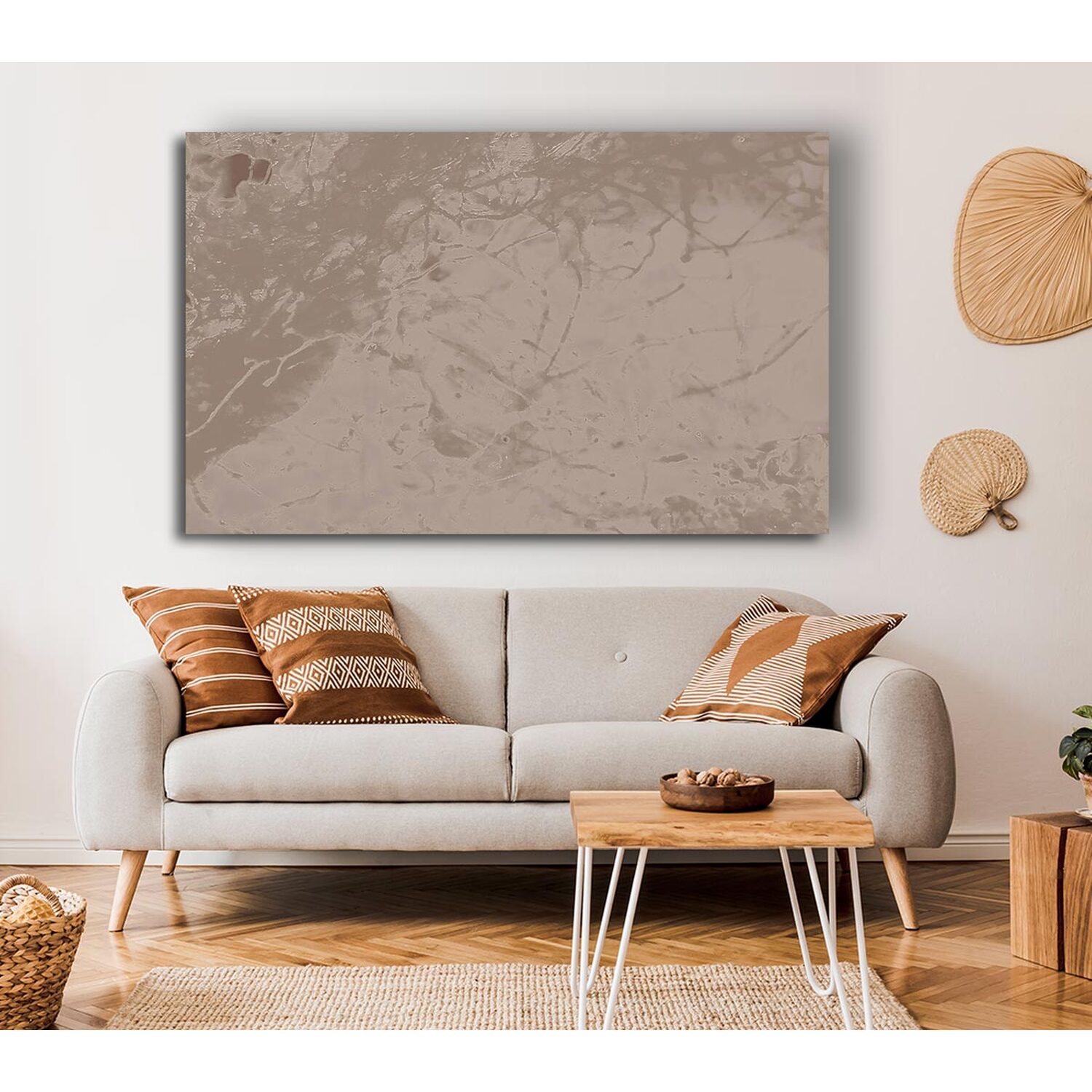 Beige Splash Canvas Print Wall Art