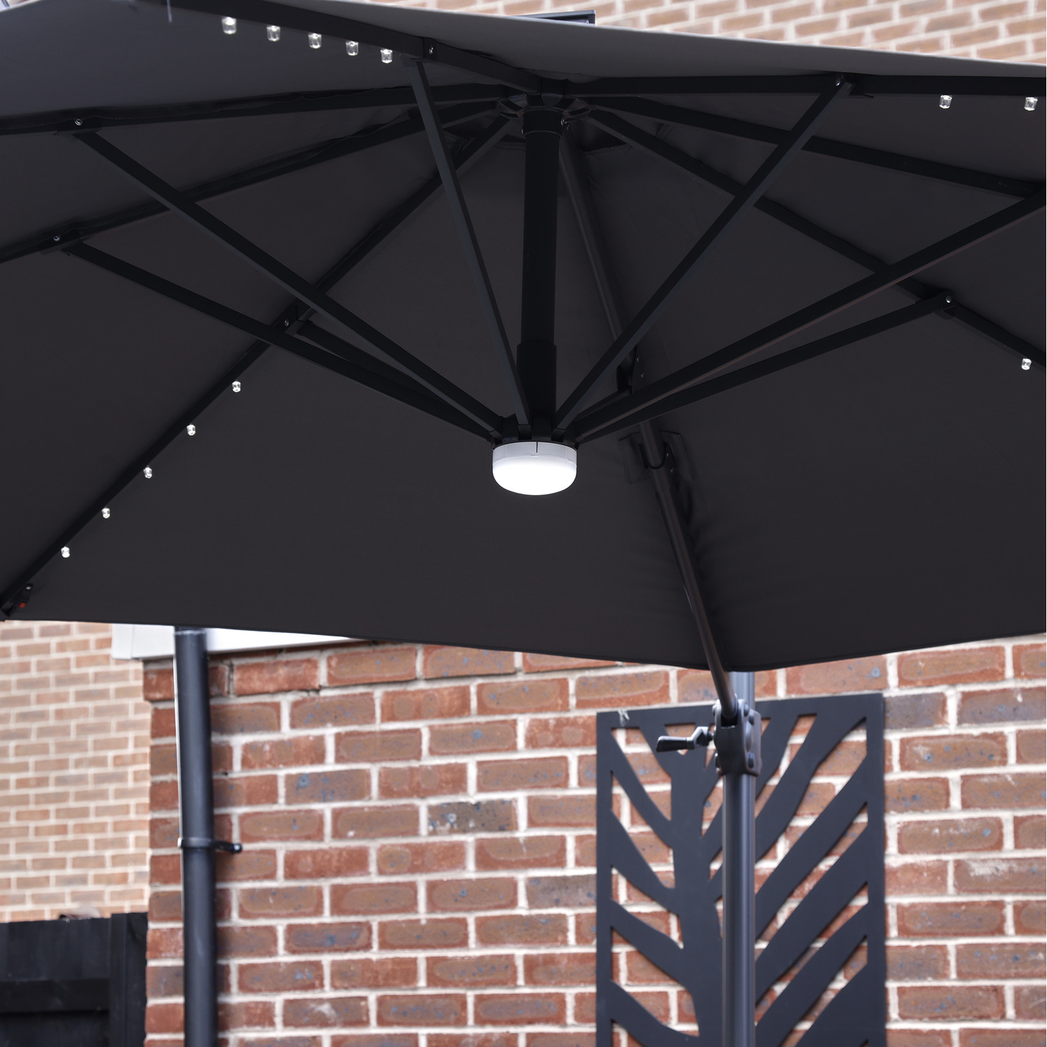 ROMA 3M SOLAR LED CANTILEVER PARASOL