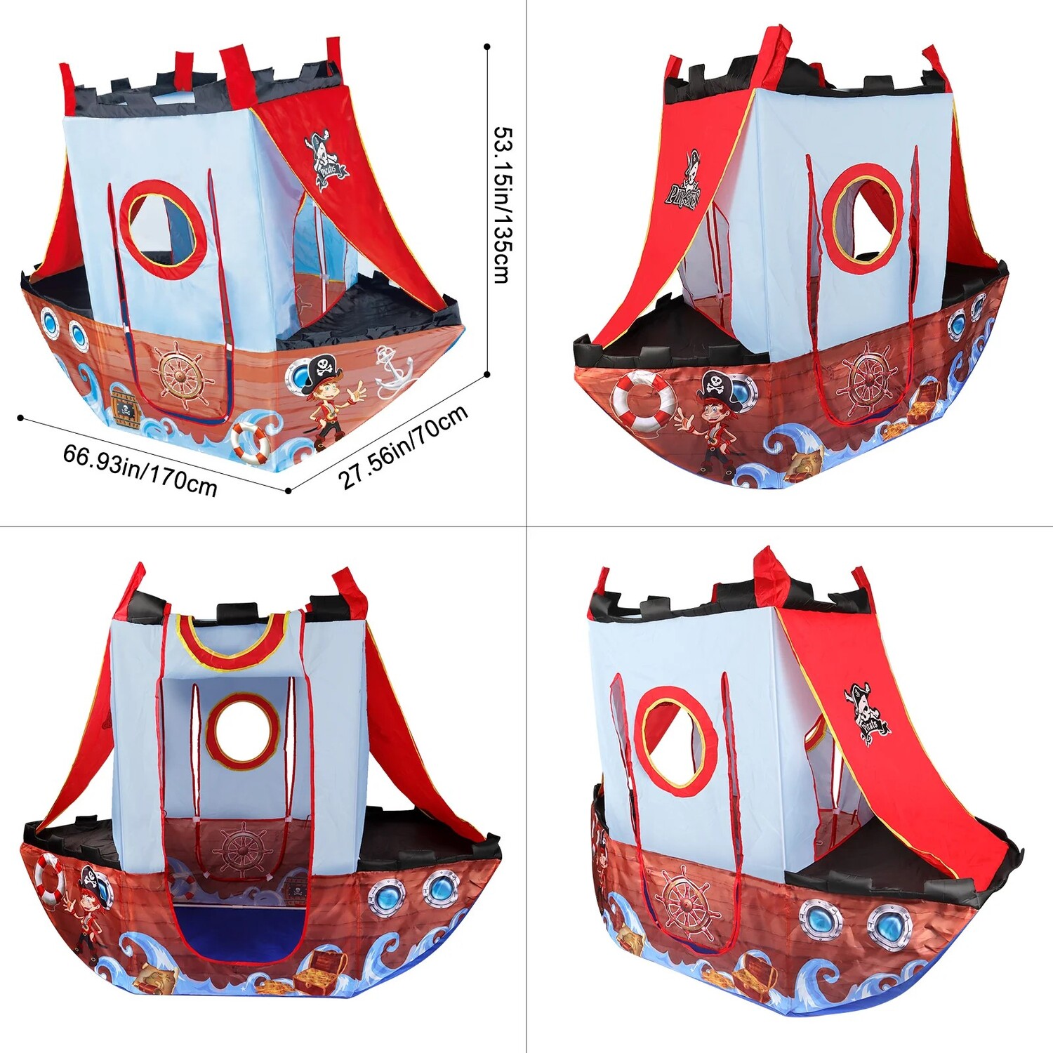 Pirate Ship Play Indoor and Outdoor kids Pop Up Tent
