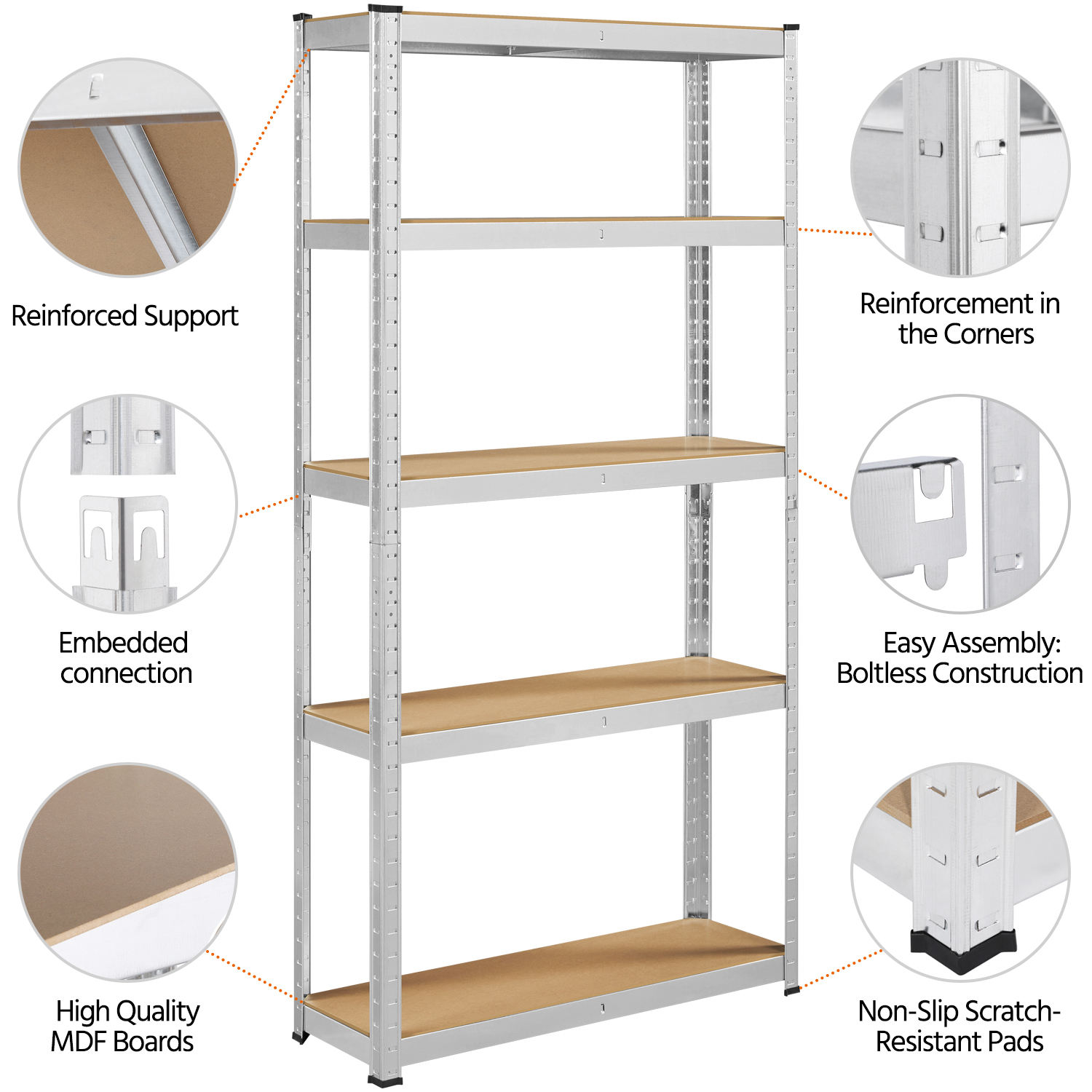5-Shelf Adjustable Storage Rack