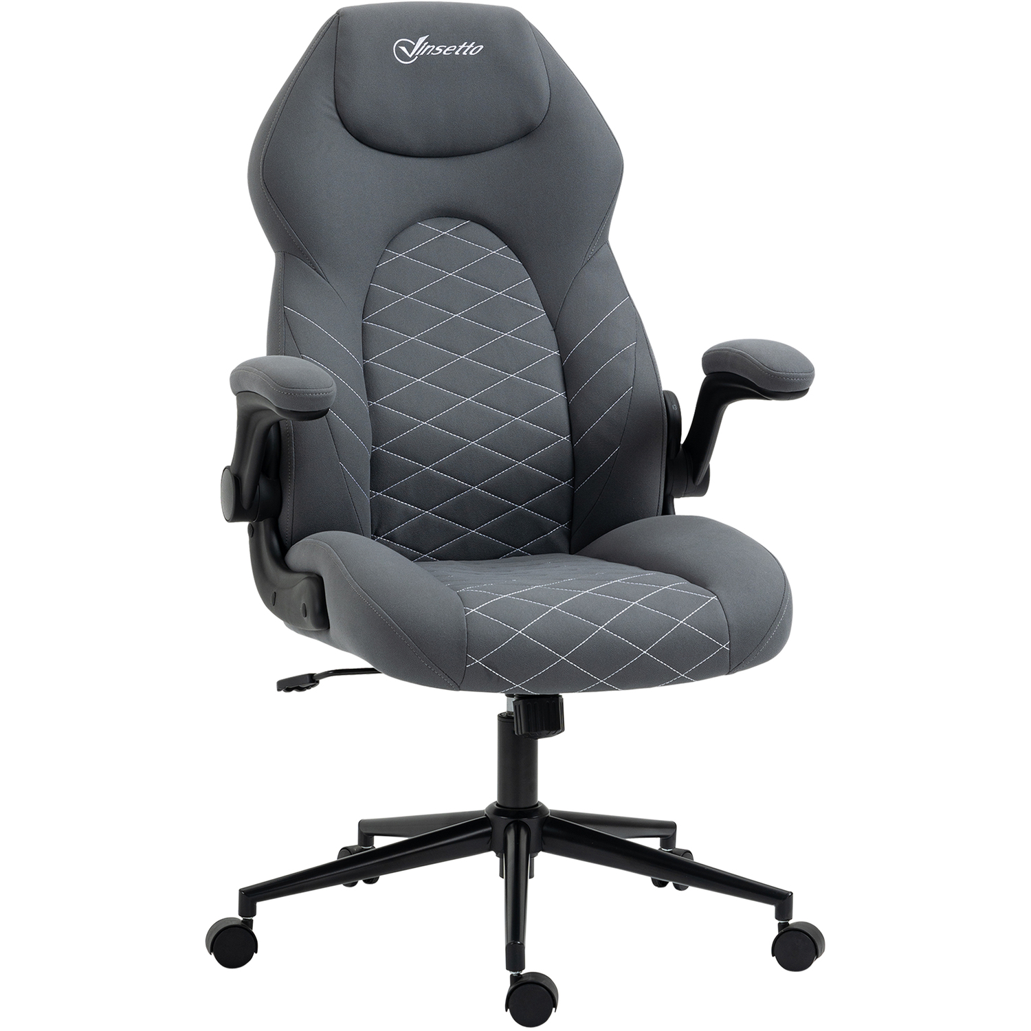 High Back Home Office Chair with Flip Up Armrests Wheels