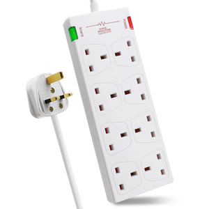 8 Way Socket with Cable,Power Indicater and Child-Resistant Sockets