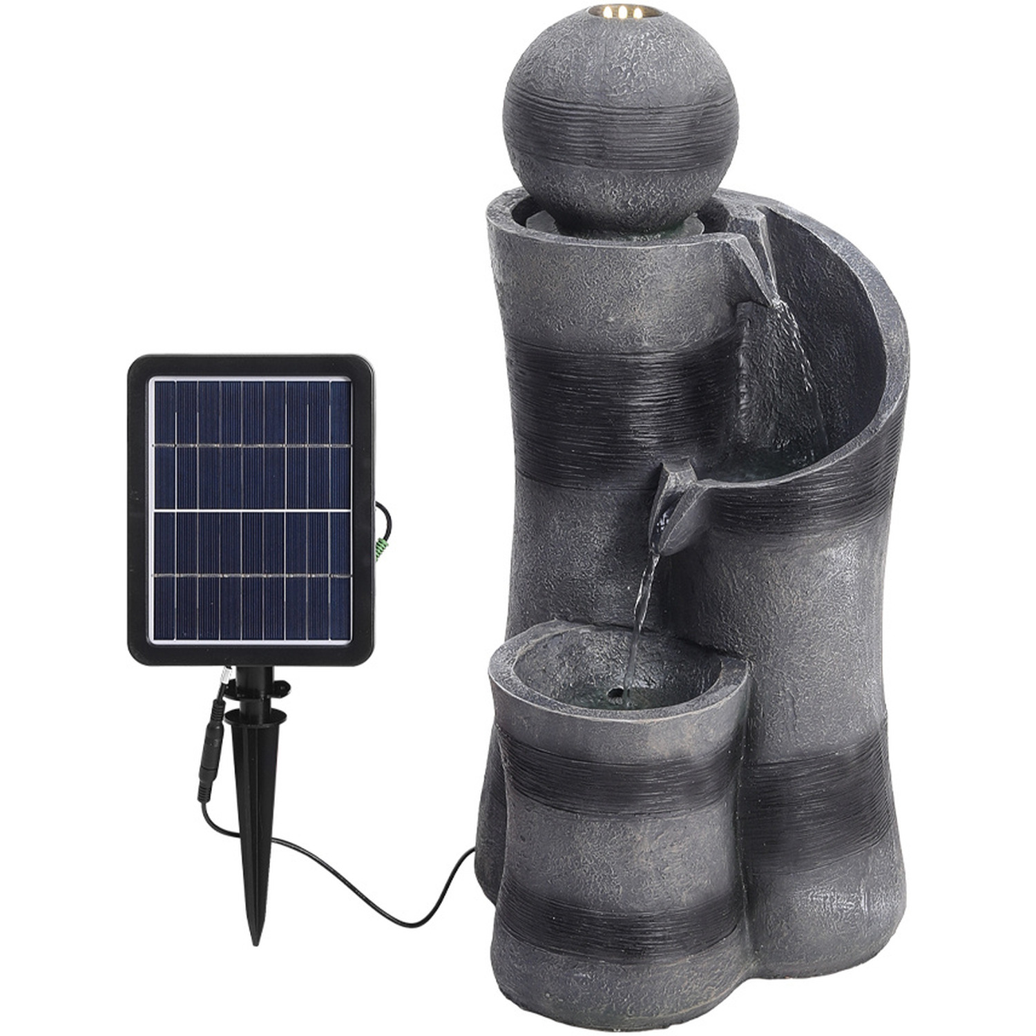 Outdoor Garden Water Fountain Decor with solar LED light