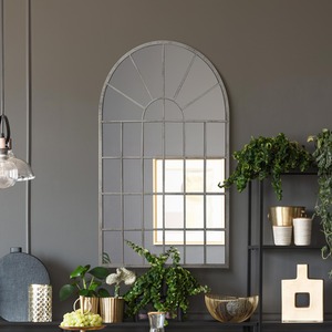 MirrorOutlet The Dorset Rustic Metal Framed Arched Leaner Wall Mirror