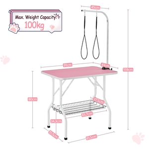 Dog Grooming Table with 2 Leashes