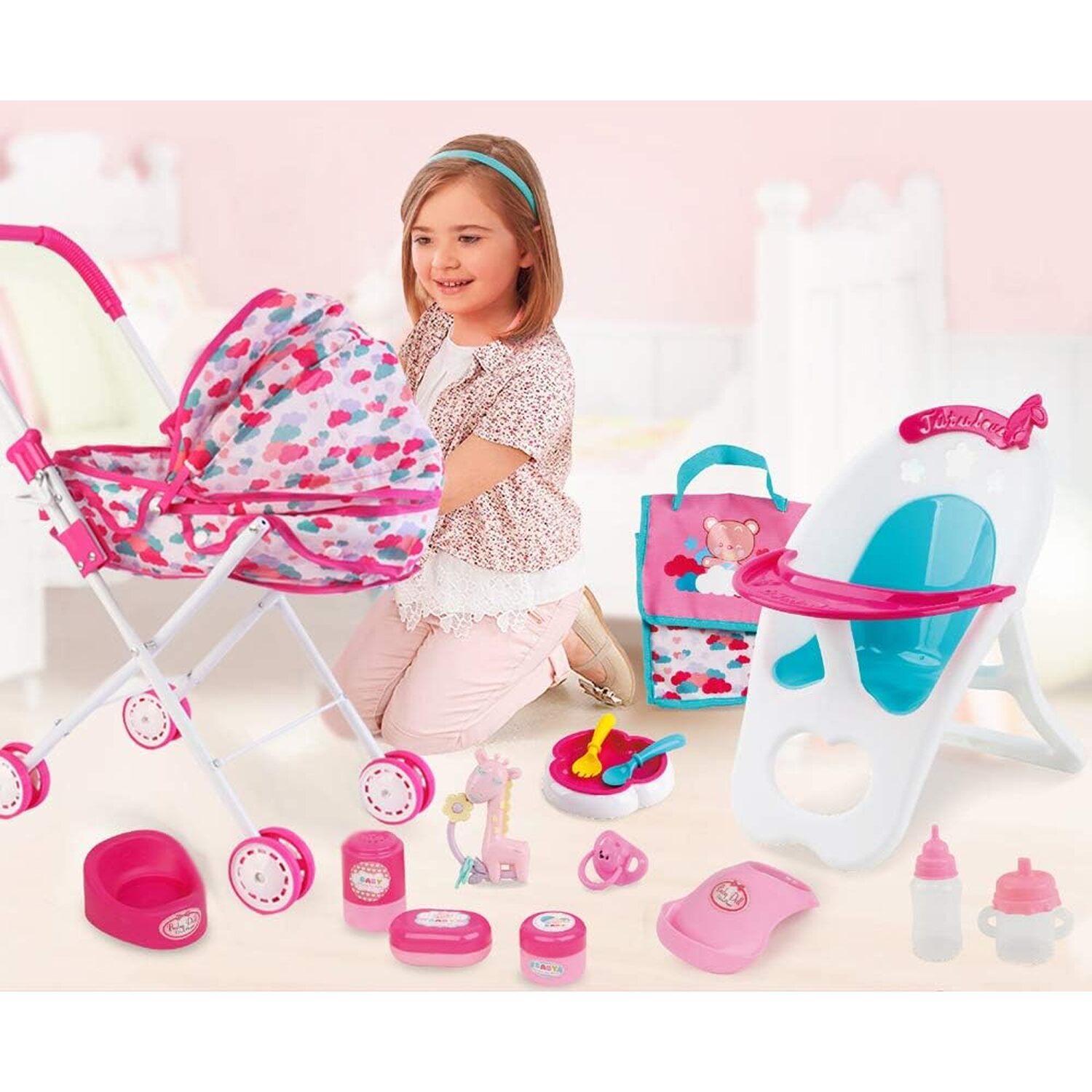 Kids Deluxe 4-in-1 Baby Doll Pretend Role Play Set