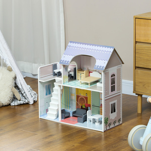 2 Storey Dolls House with 13 Pieces Furniture