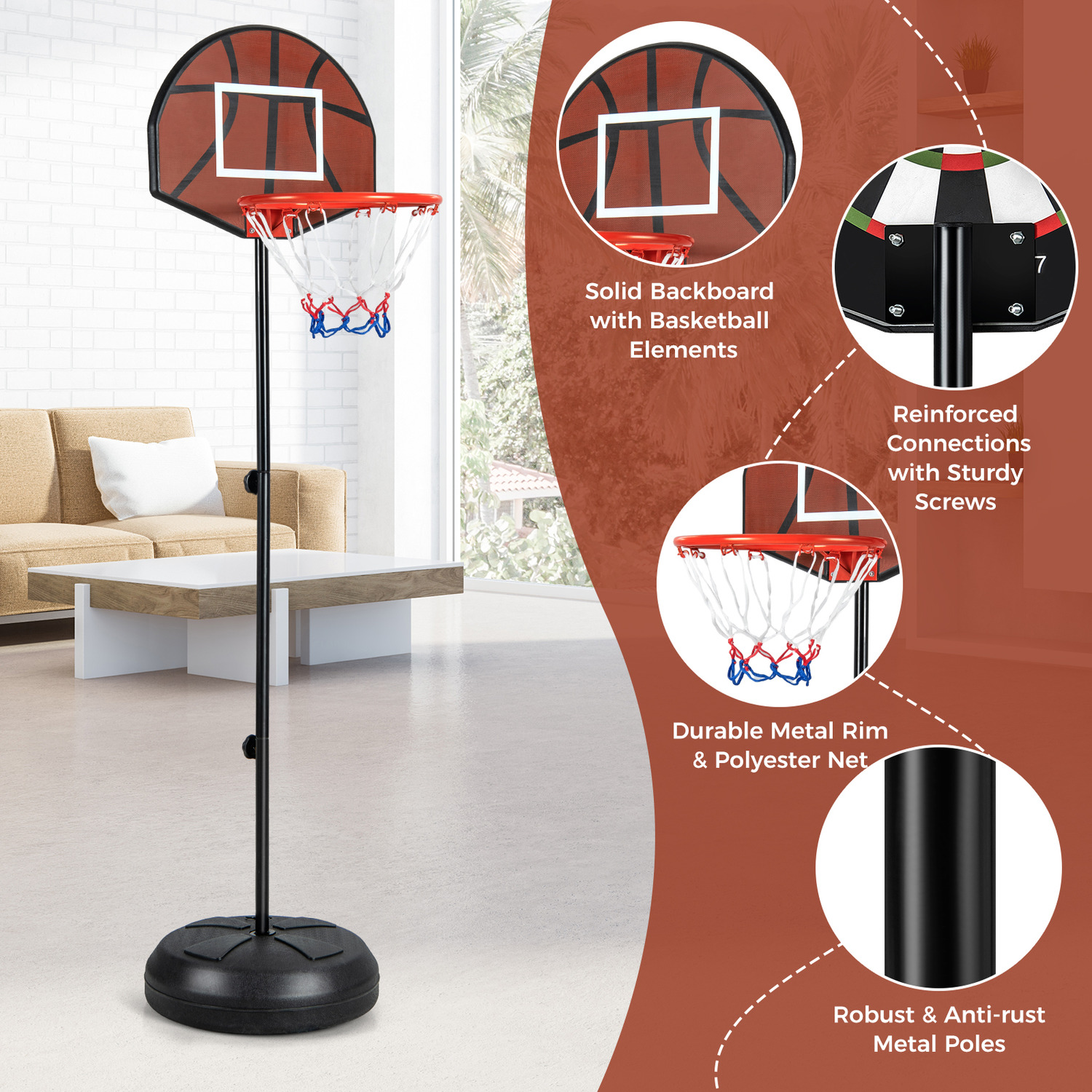 Kids Basketball Hoop with Dart Board