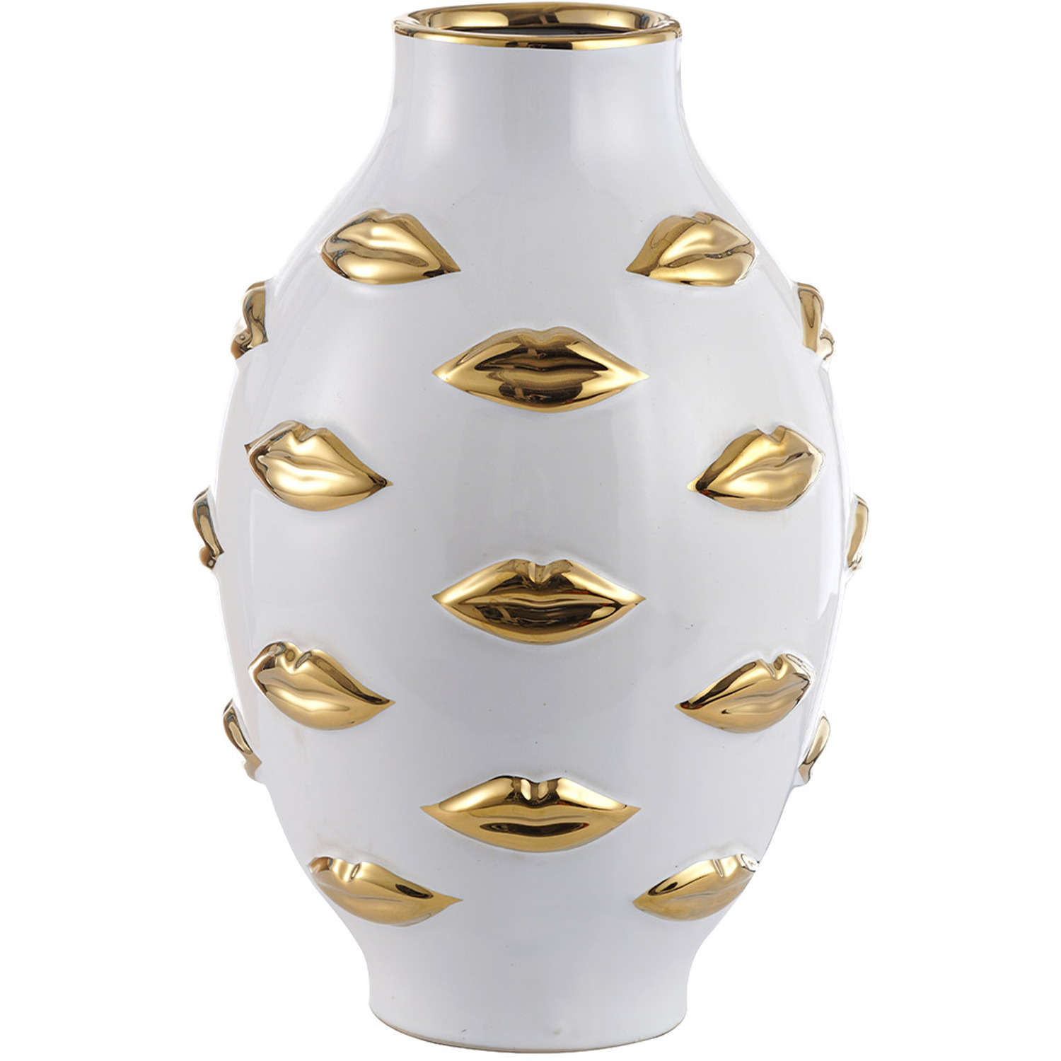 Handmade Lips Design Ceramic Vase