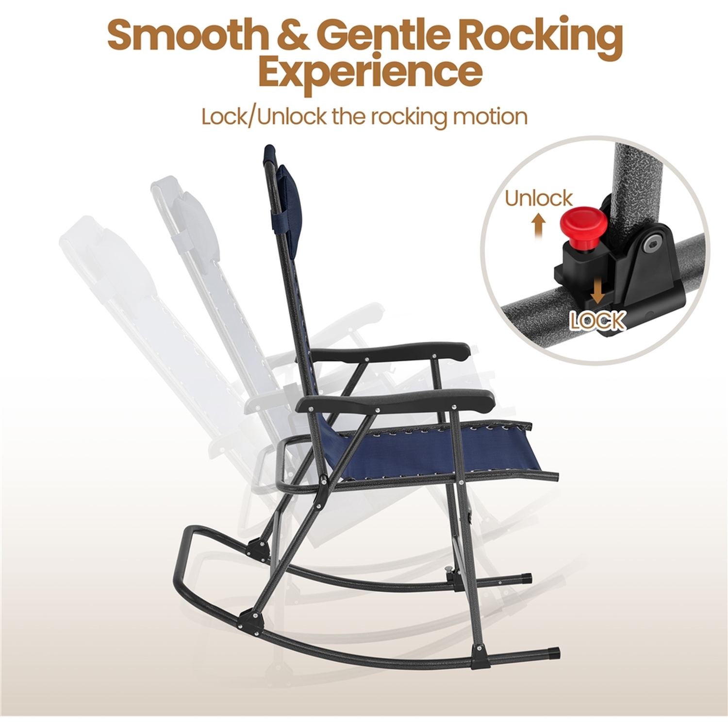 Outdoor Foldable Rocking Chair Camping Chair