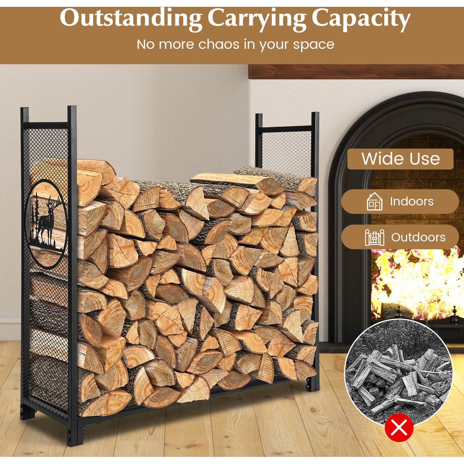 Firewood Rack Stand Log Rack Holder