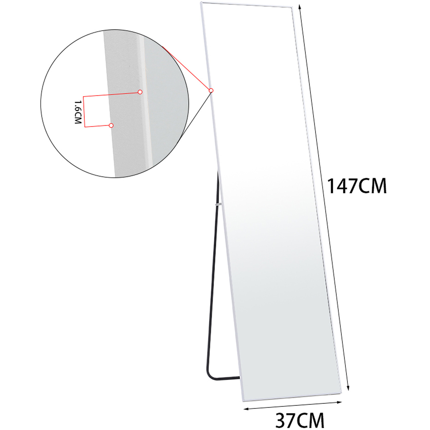 HomeScape Full Length Mirrors Rectangular Freestanding Hanging