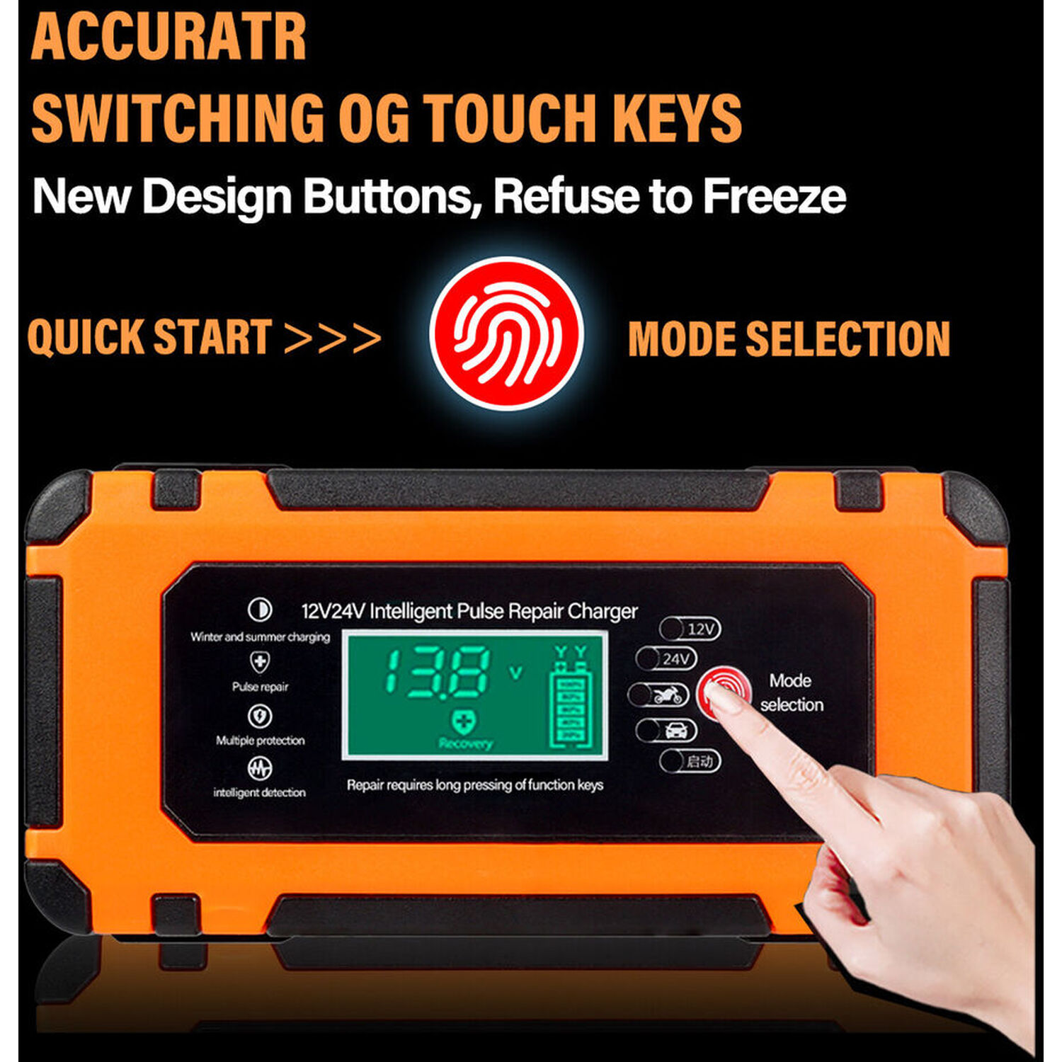Smart 8A Fast Car Battery Charger and Pulse Repair