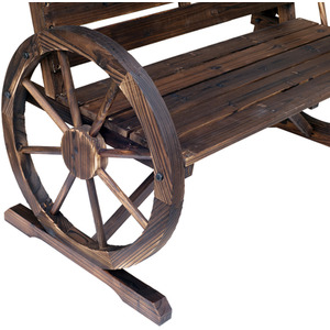 Wooden Cart Wagon Wheel 2 Seater Garden Bench