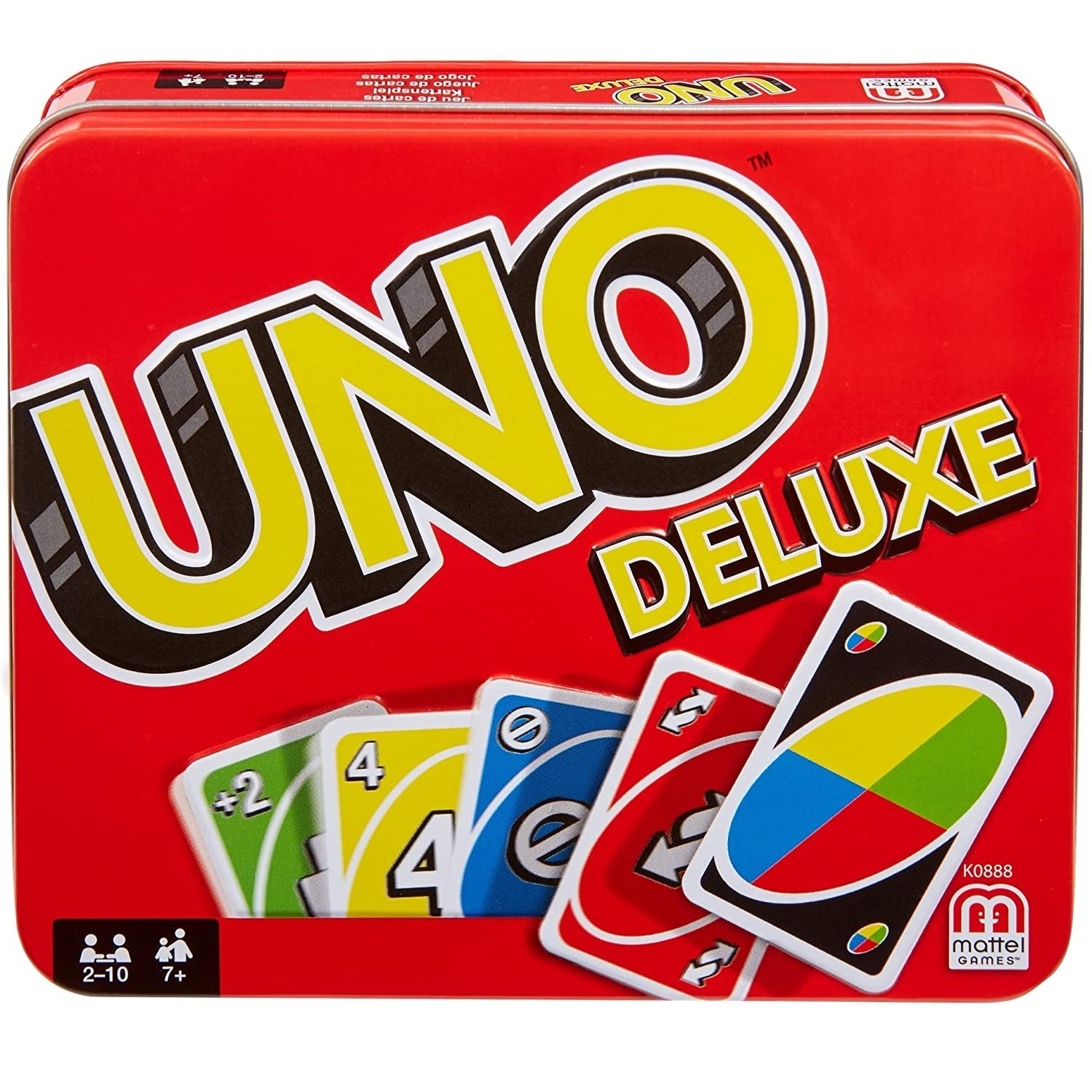UNO Deluxe Card Game, 112 Card Deck, Scoring Pad and Pencil