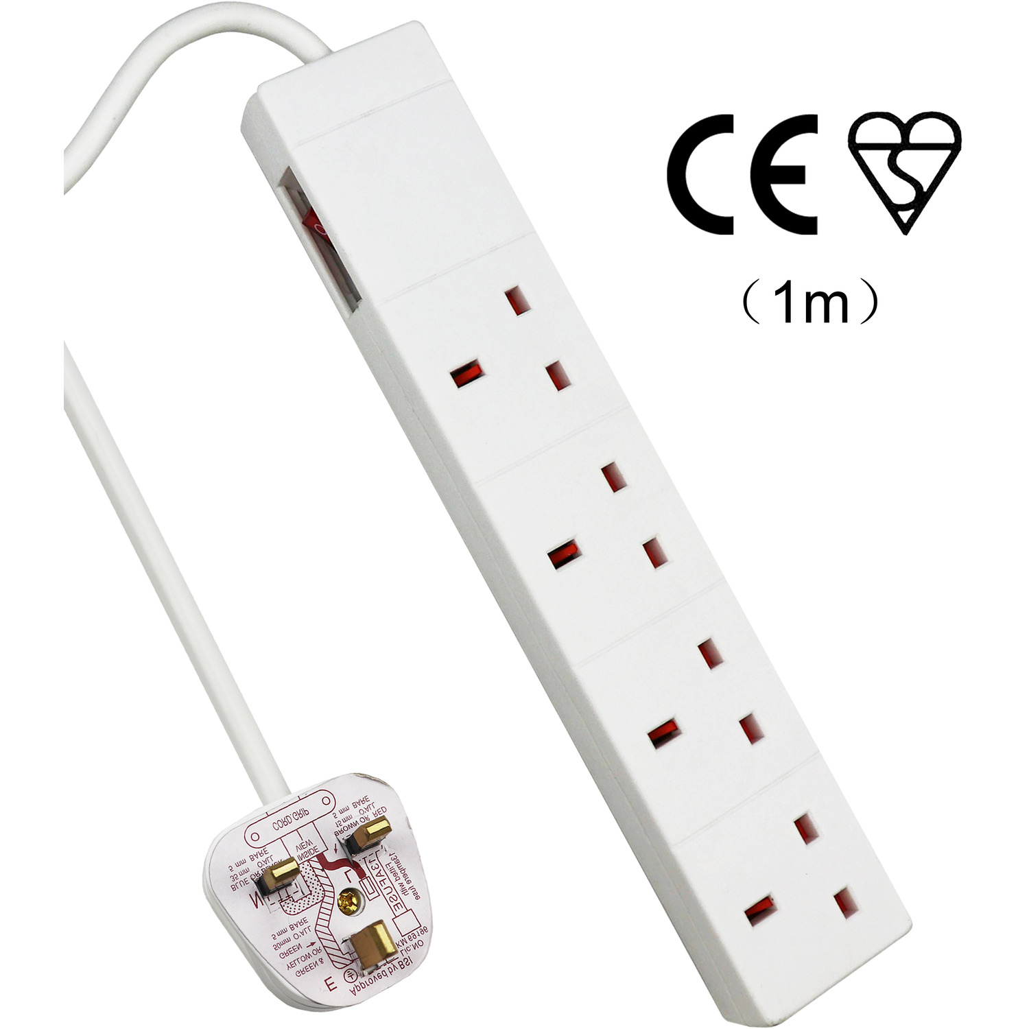 4 Gang Indicator Side Switched Extension Lead