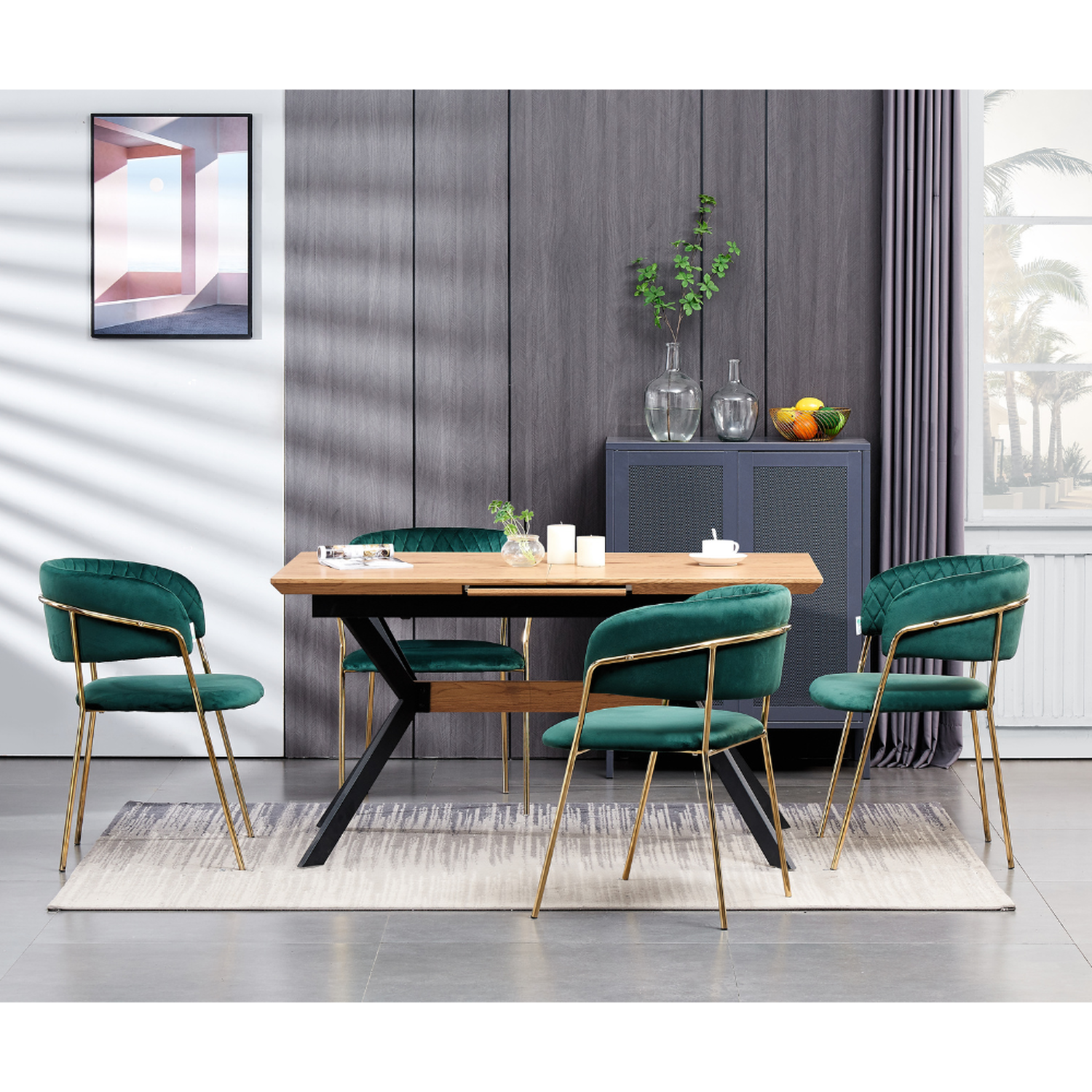 Atarah Blaze LUX Dining Set Includes a Table and 4 Chairs