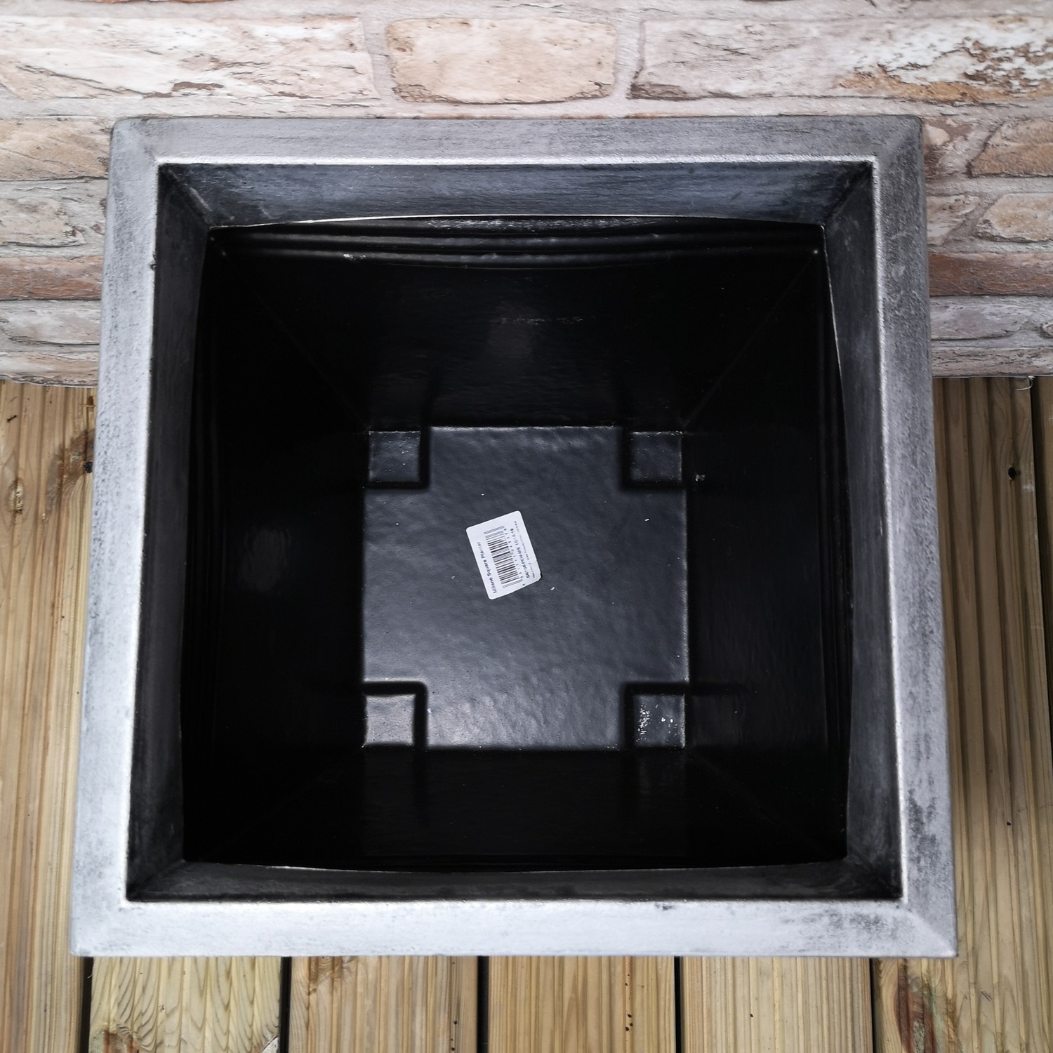 Milano Square Pewter Garden Planter