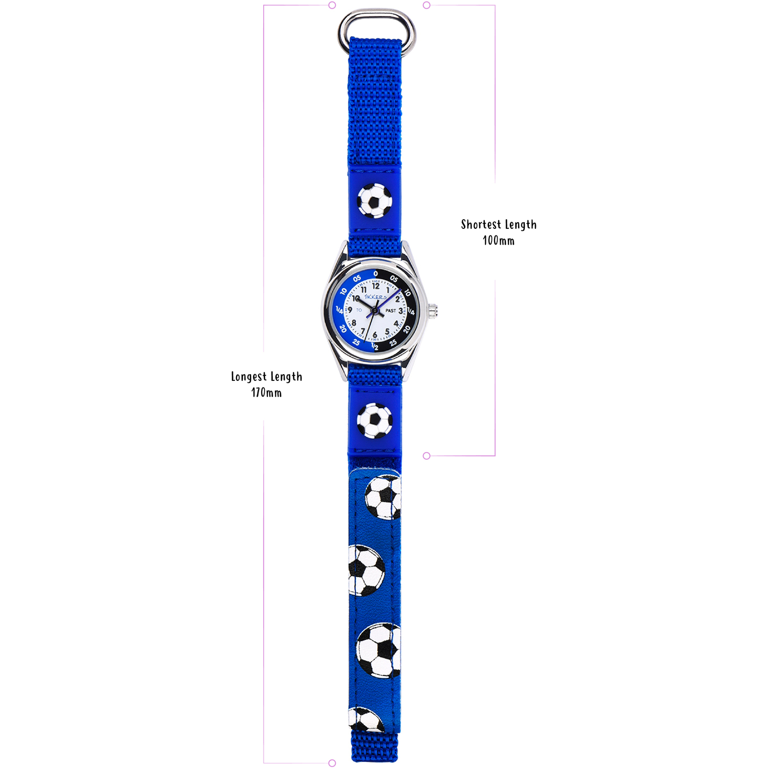 Tikkers Boys Blue Canvas Rip Strap Football Time Teacher Watch