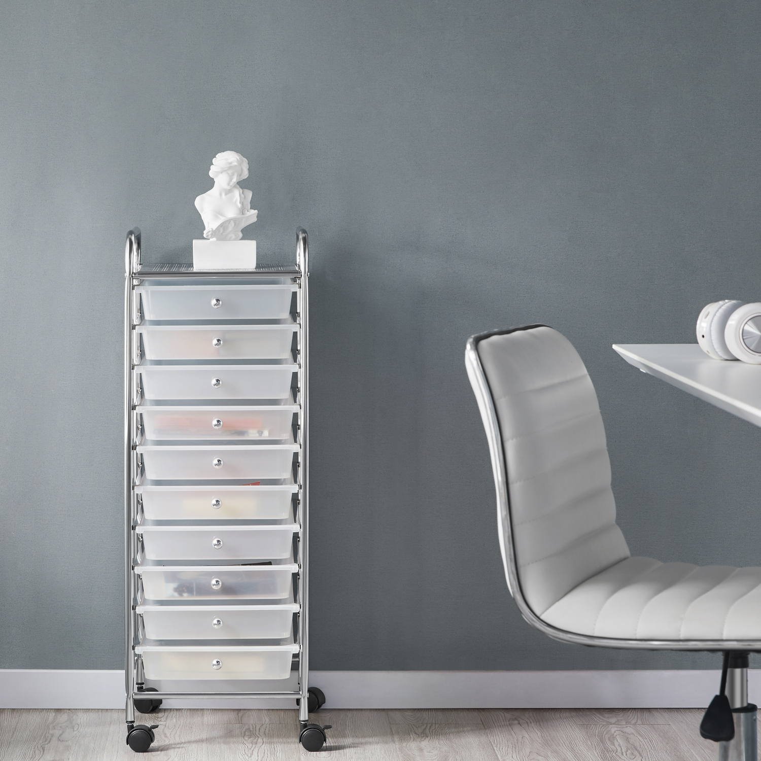 10 Drawers Rolling Storage Cart with Lockable Wheels