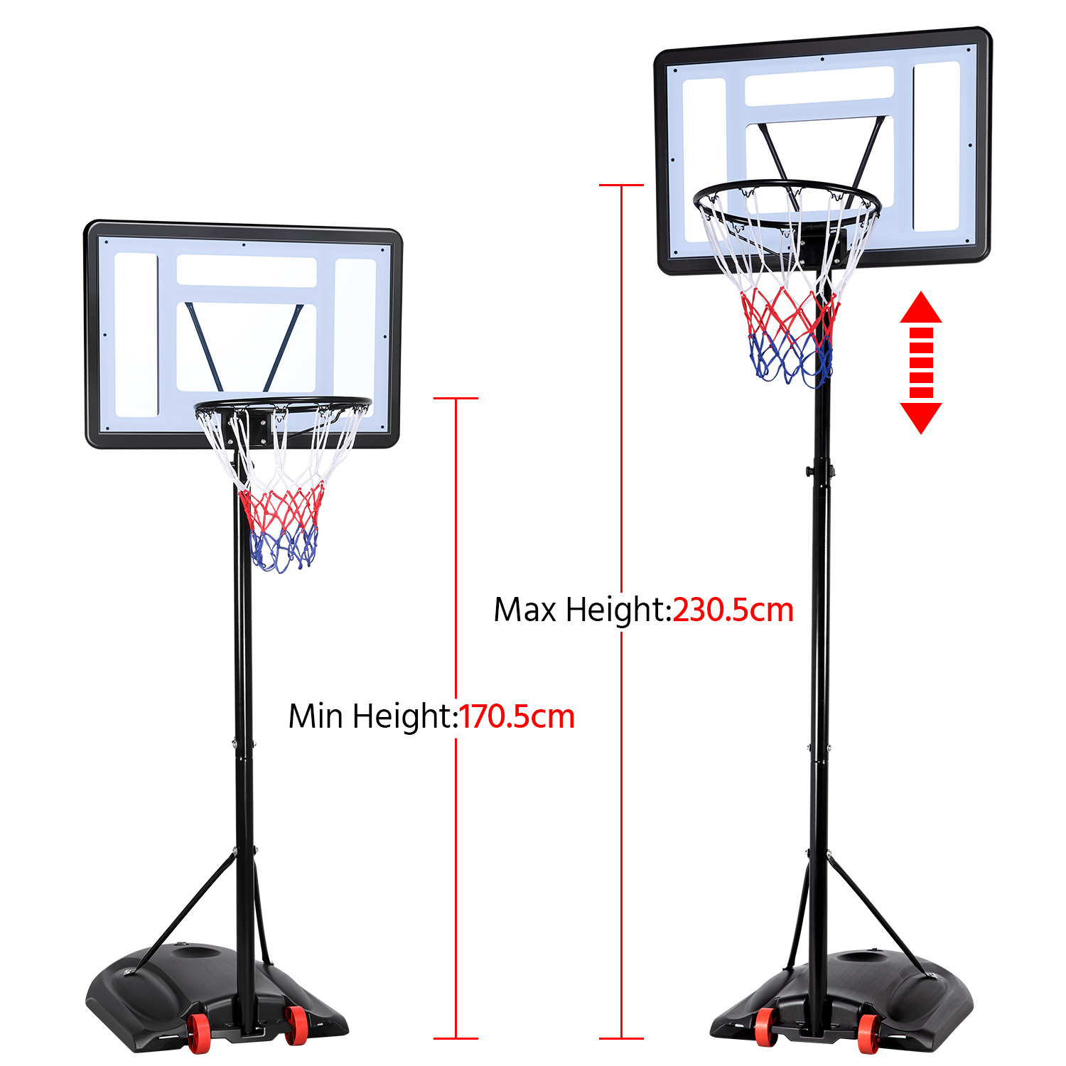 Portable Adjustable Basketball Hoops Indoor Outdoor