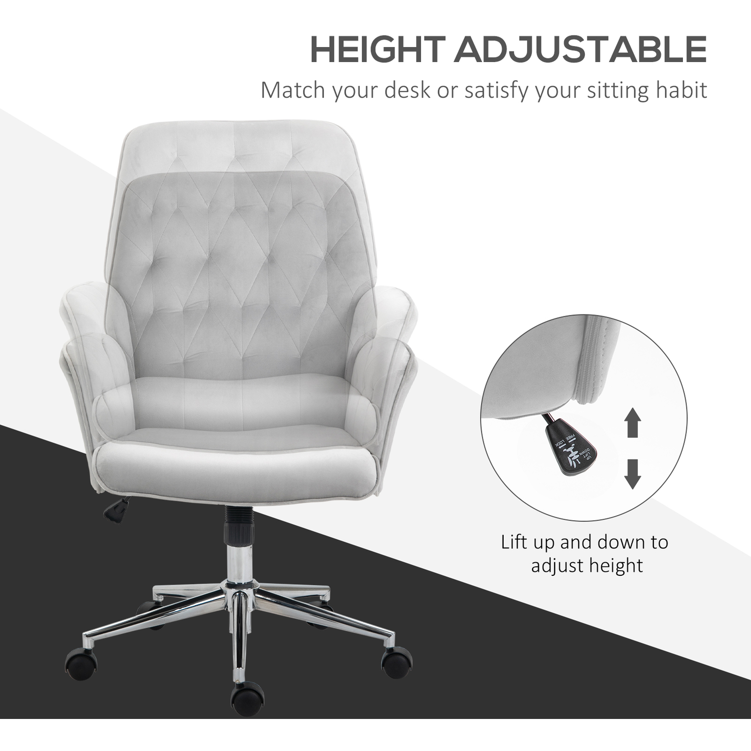Swivel Computer Chair with Arm Support with Armrest