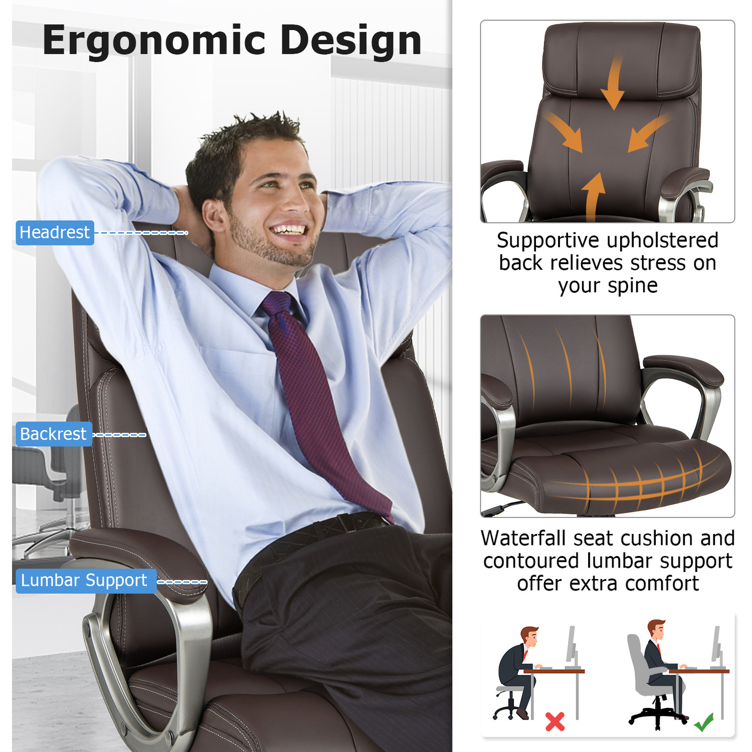 Executive Office Chair Computer Desk Ergonomic Chair