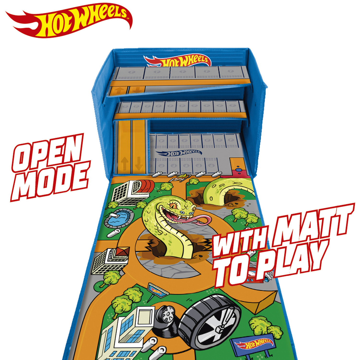 Hot Wheels Cars Case Garage Box 3 in 1 Playmat