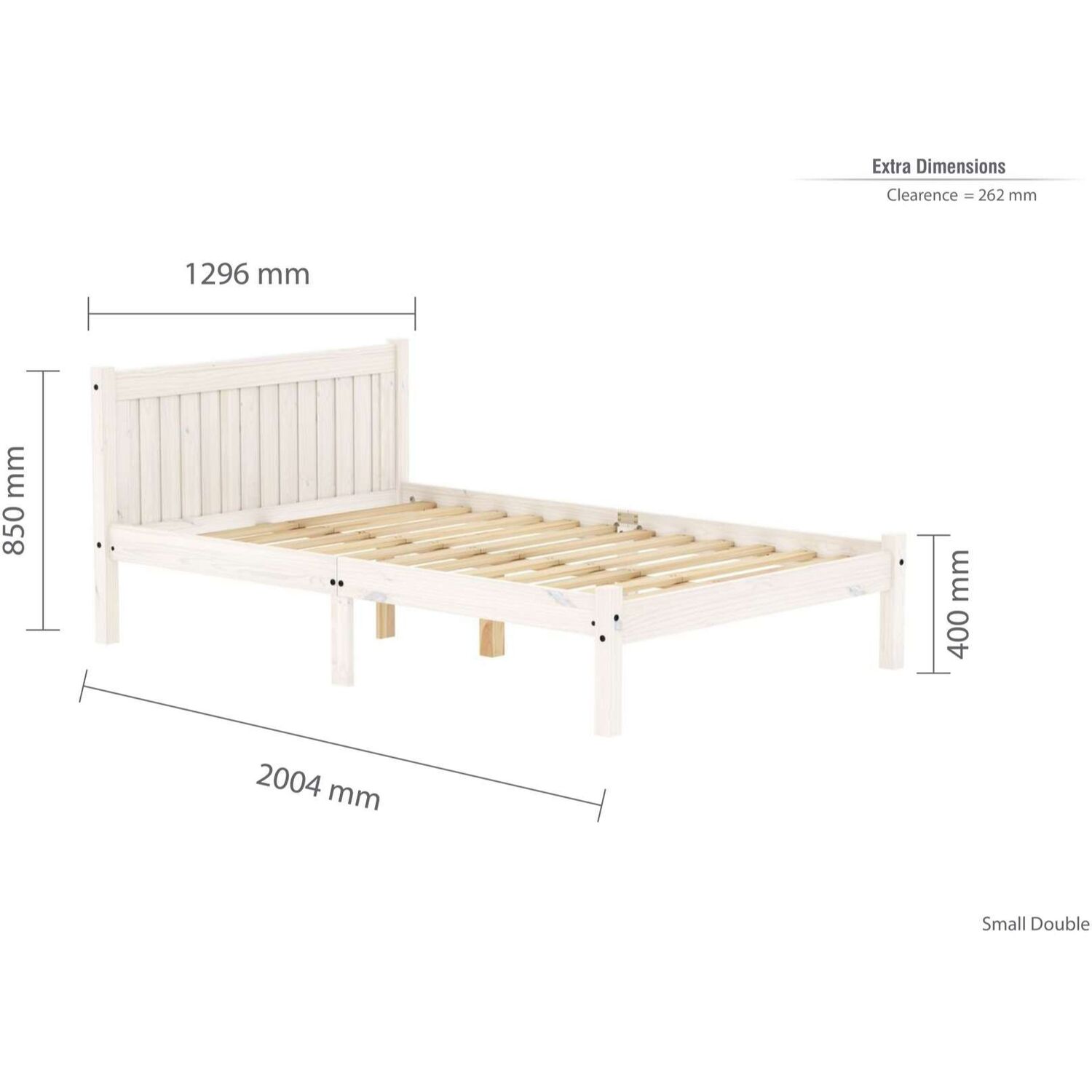 White Wood Bed Frame and Mattress Bundle Rio Air Sleepsoul