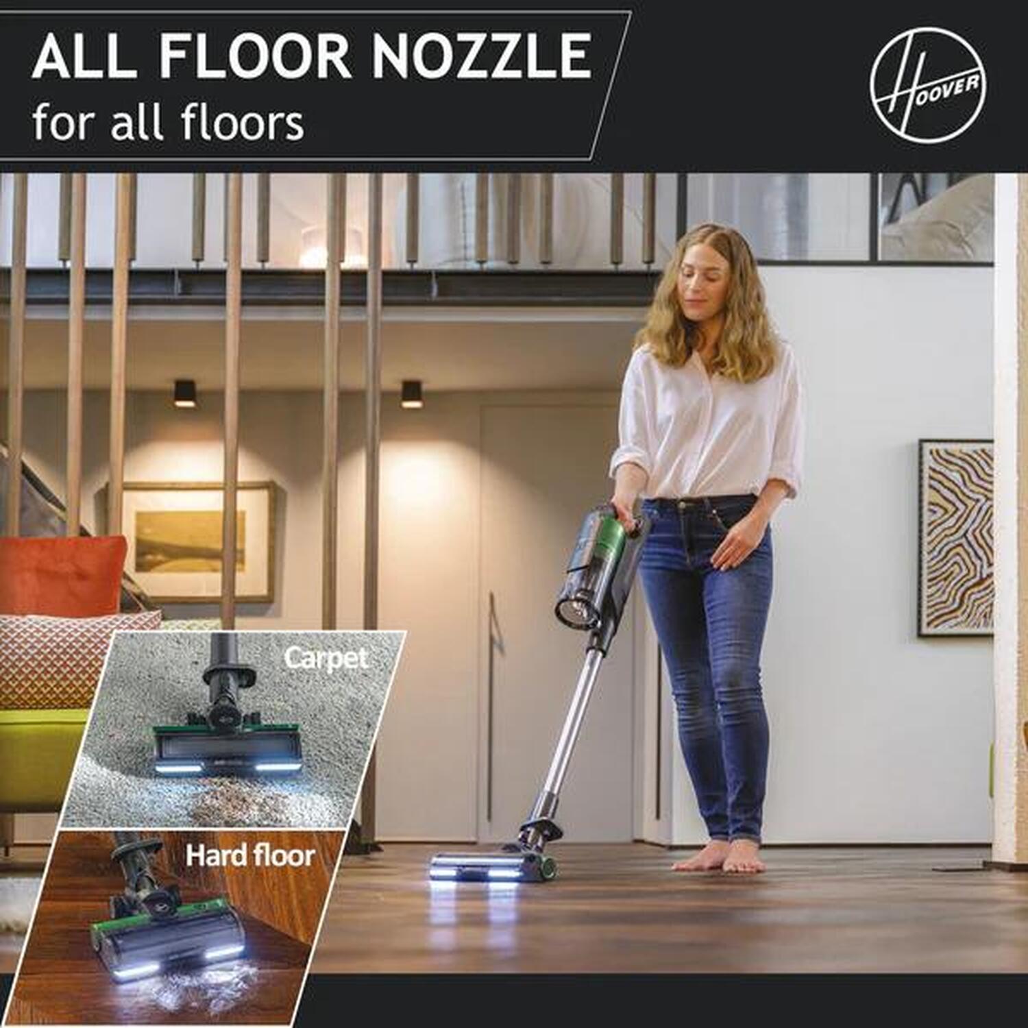Hoover HF9 with Anti-Twist Cordless Vacuum Cleaner 0.7L Double Battery ...