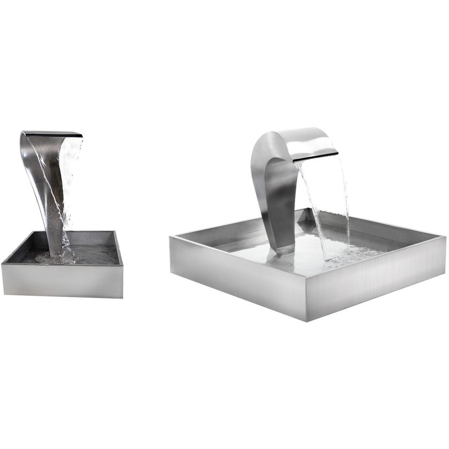 Brushed Stainless Steel Square Reservoir for Water Features 98L 70cm