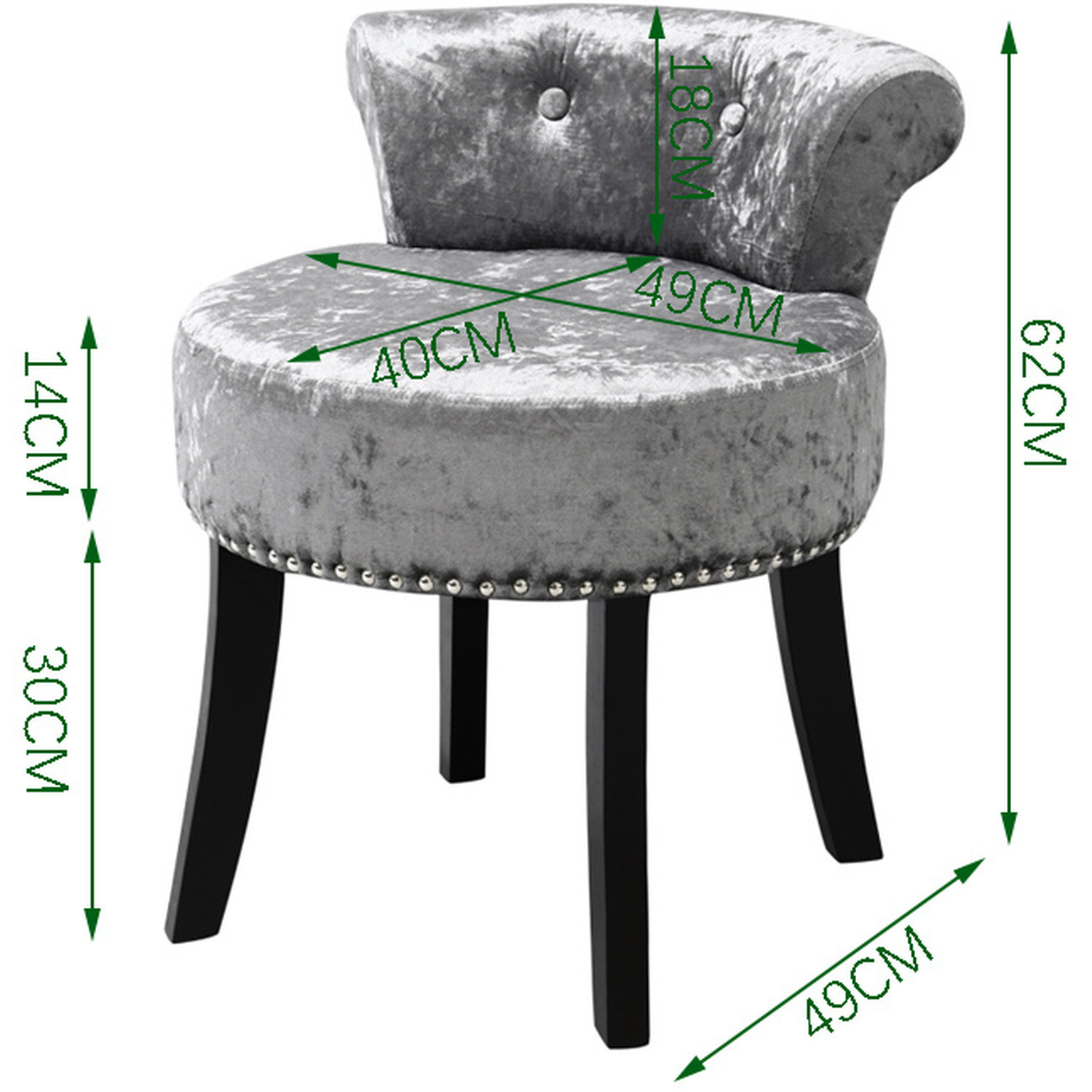 Floral Velvet Dressing Stool