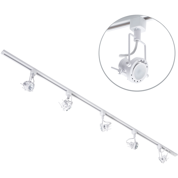 2m Track Light Kit with Greenwich Spotlight Heads and LED Bulbs