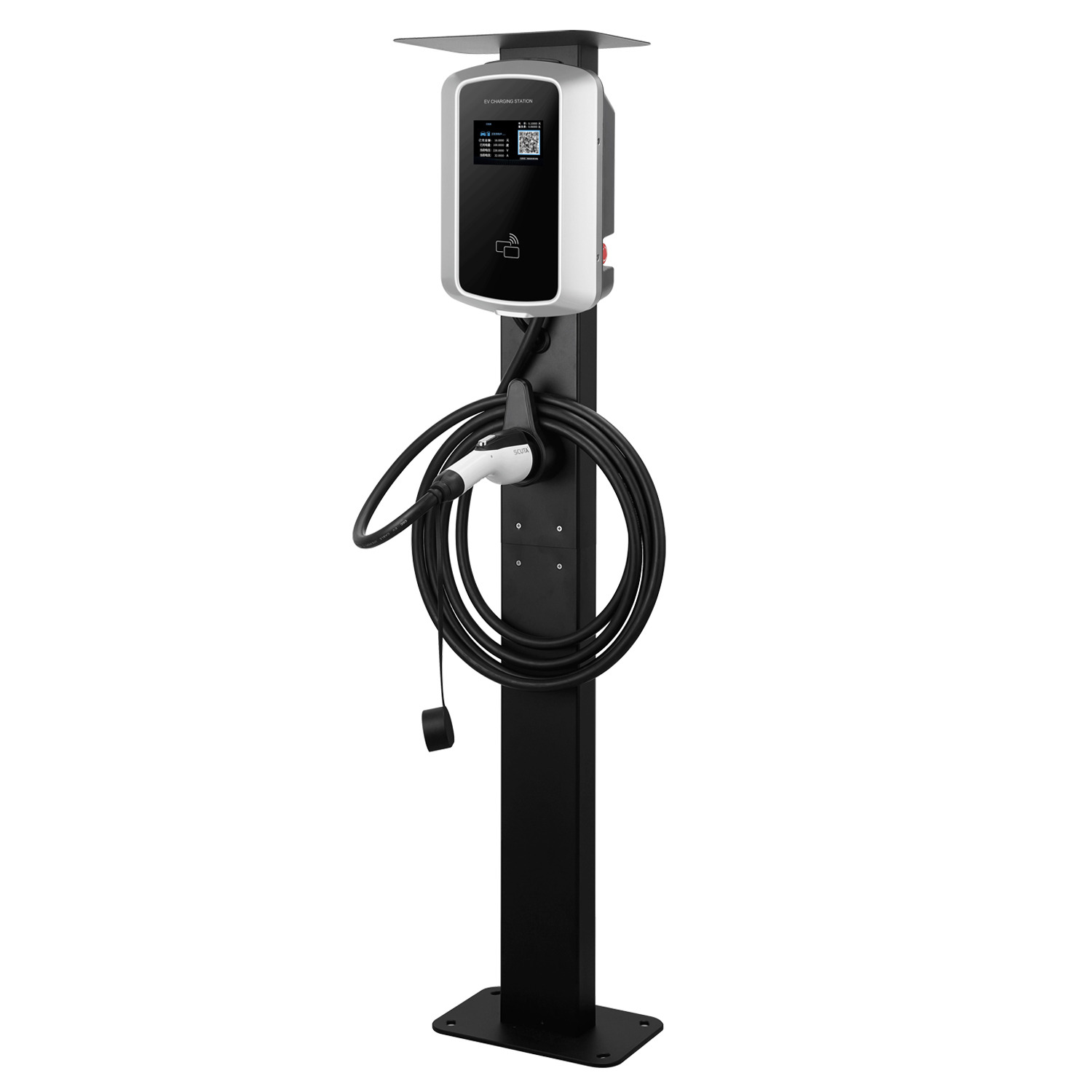 7KW 32A Wall EV Charger with 5M Cable and Type 2, Works with RFID