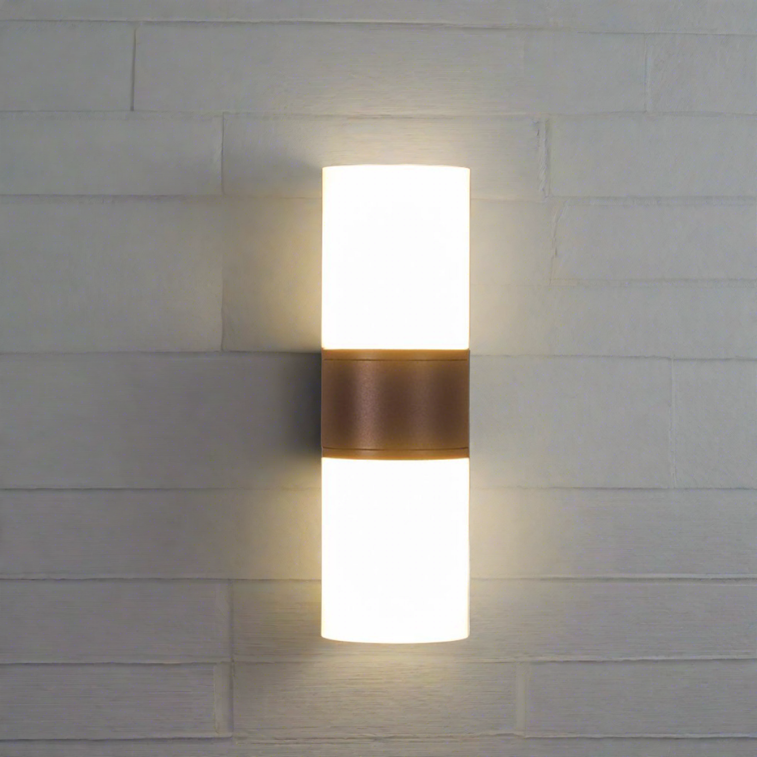 CGC FAITH Dark Grey Twin Motion Sensor Cylindrical LED Wall Light