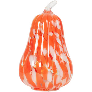 Autumnal Patterned Glass LED Pumpkin