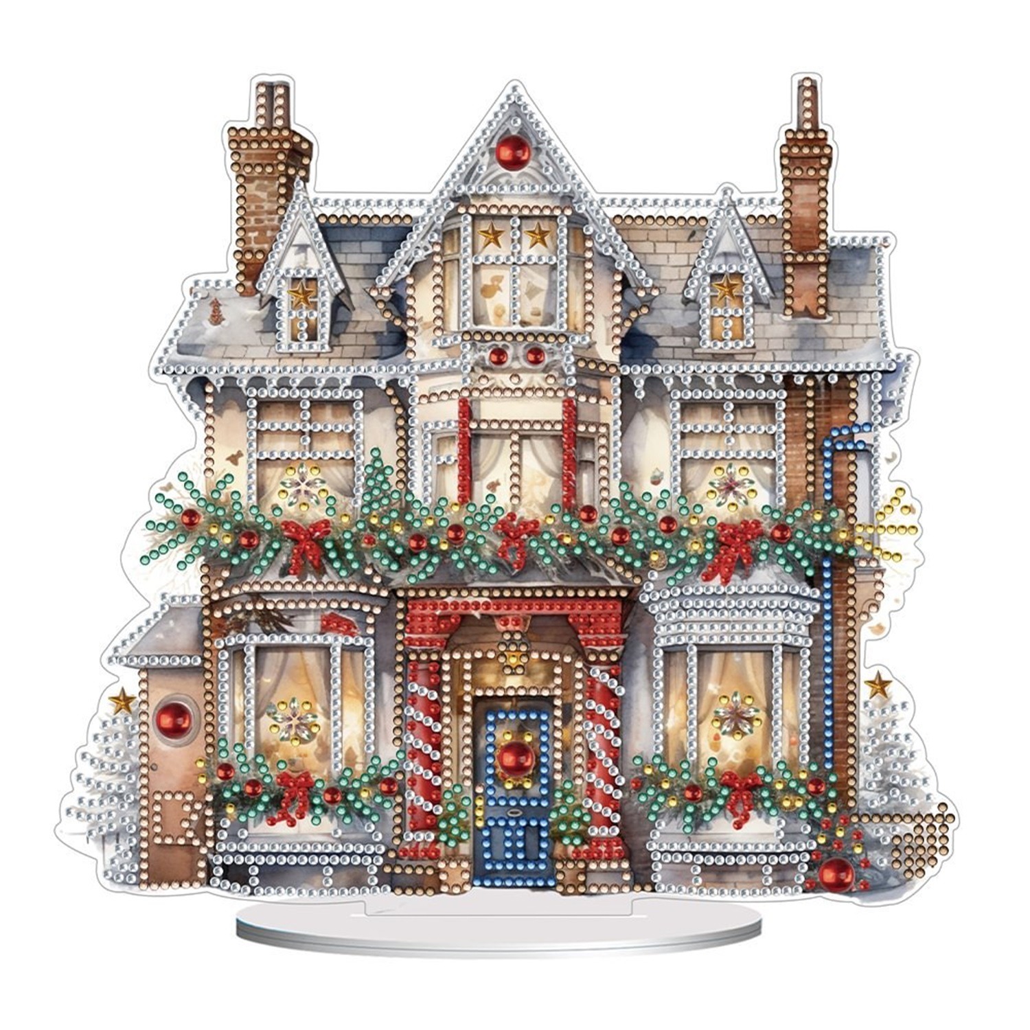 5D DIY Christmas House Diamond Art Kit Acrylic Table Top Decoration