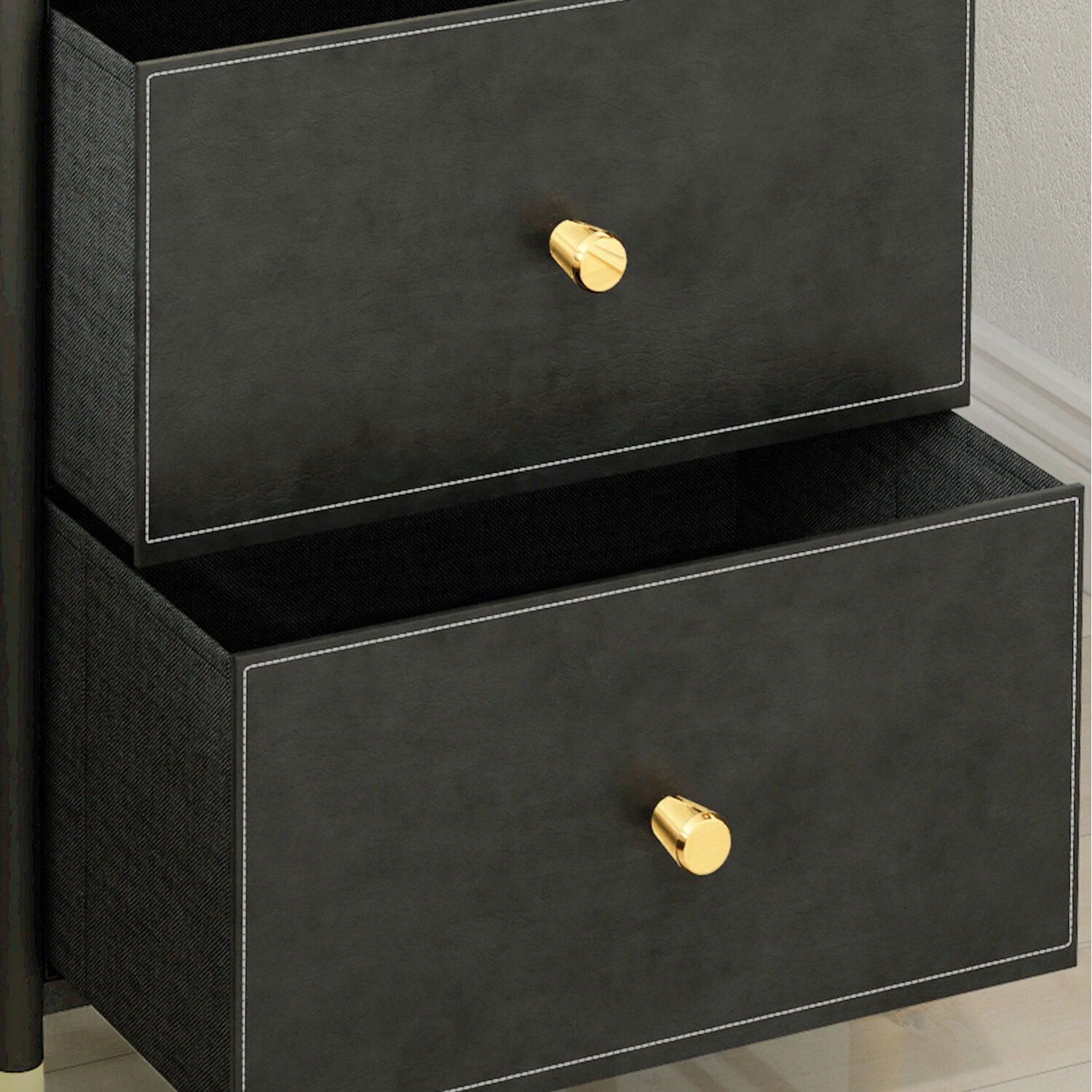 HOMCOM Bedroom Chest of Drawers with PU Leather Surface