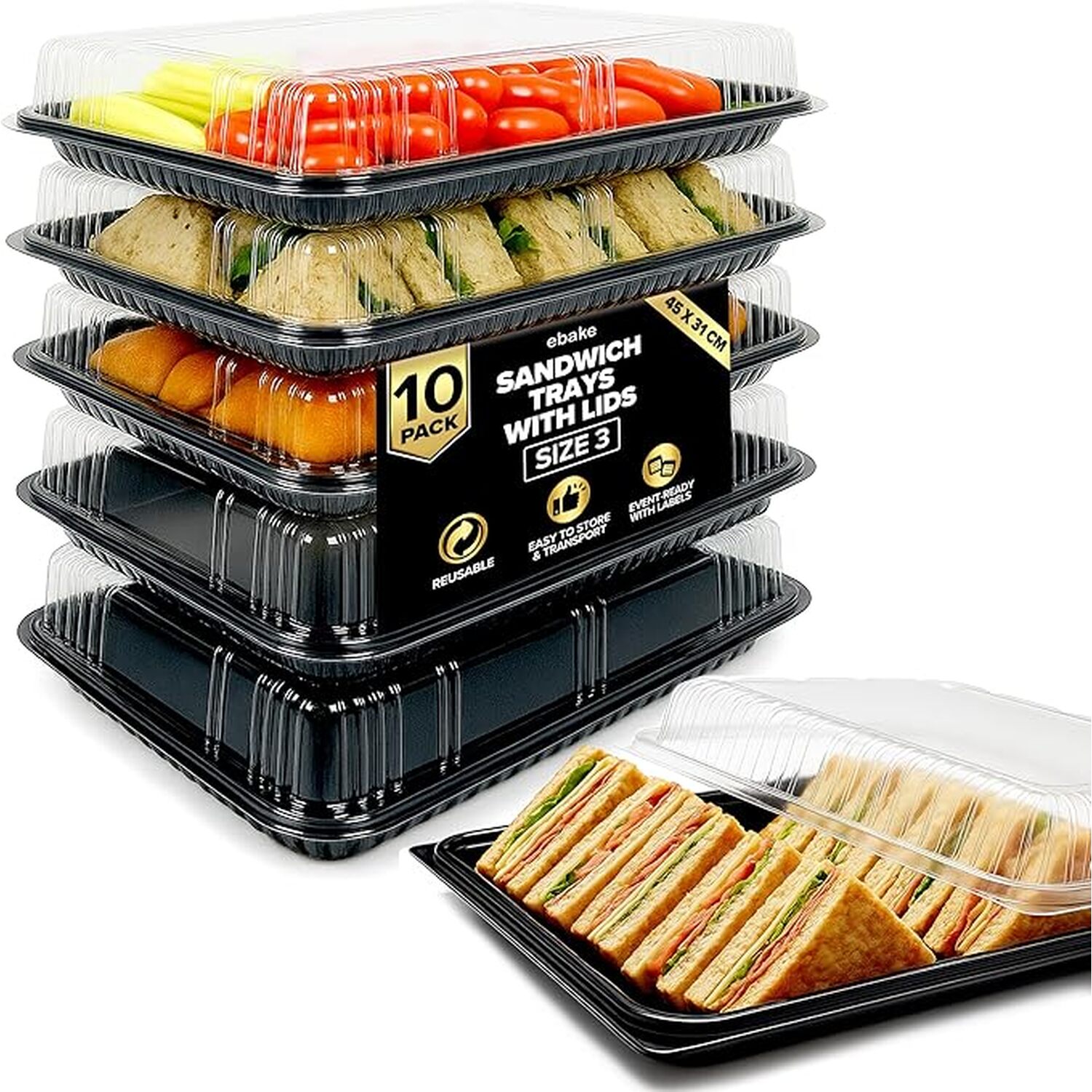 Sandwich Platter Trays with Lids