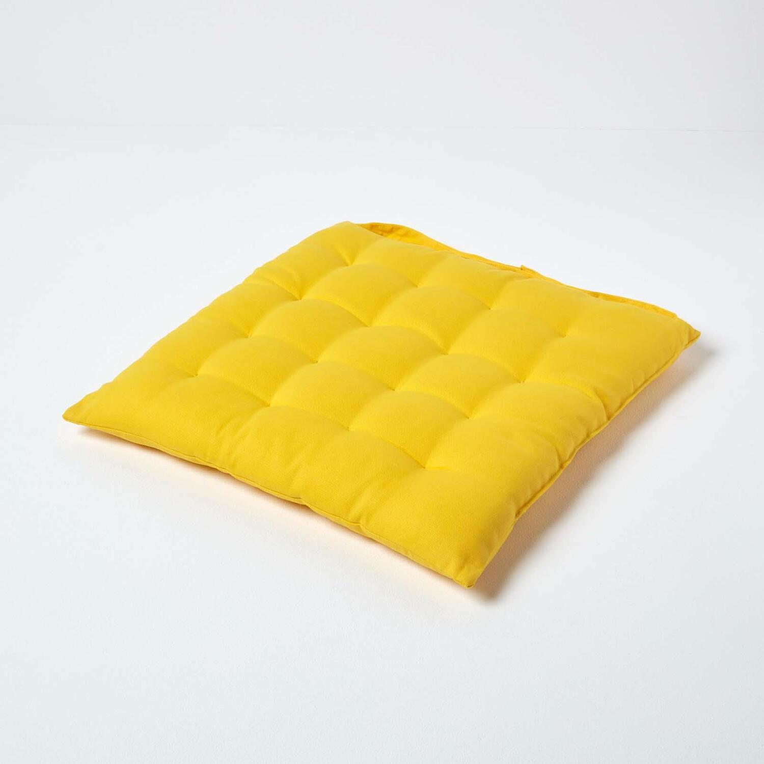Solid Cotton Seat Pad with Button Straps