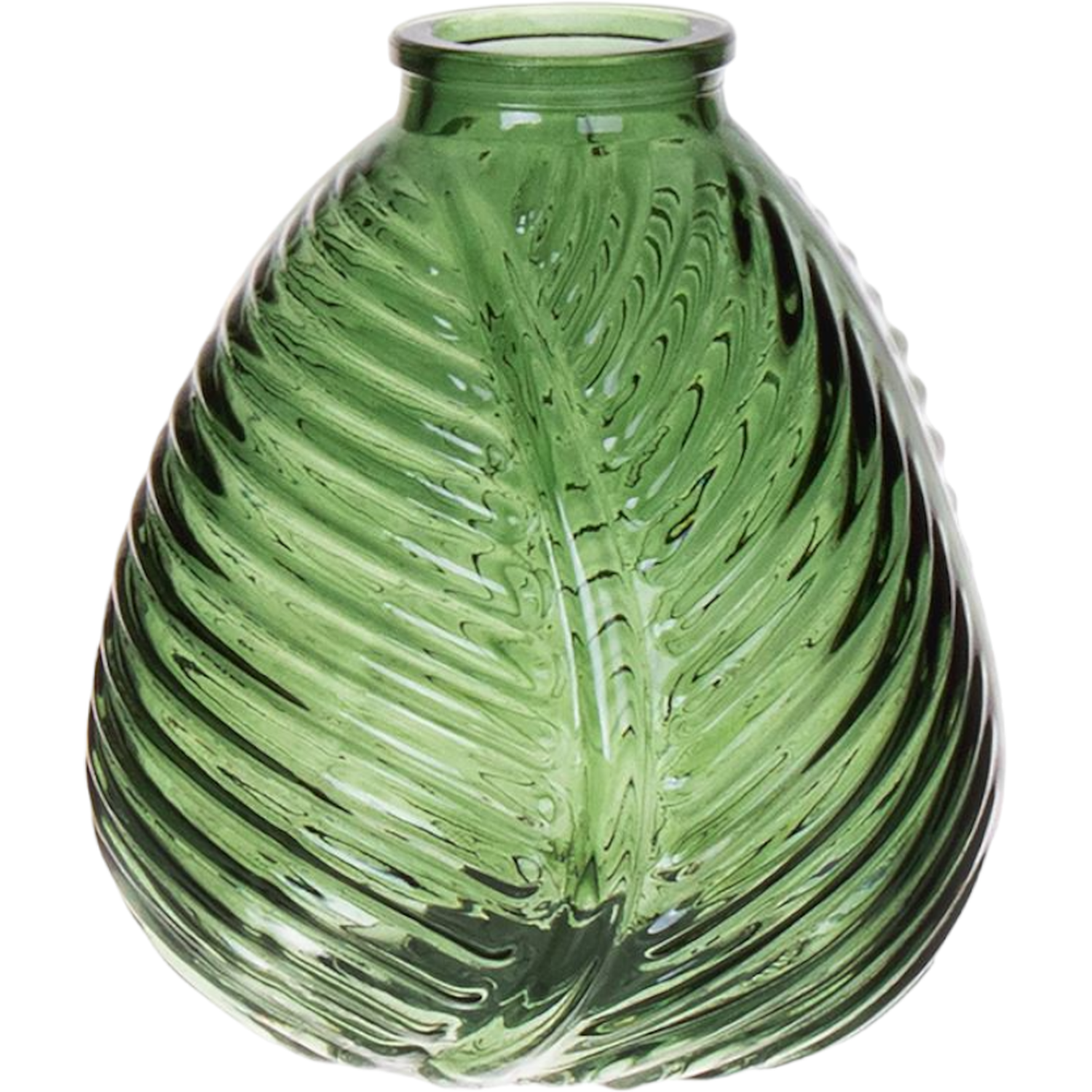 Leaf Design Glass Bud Vase