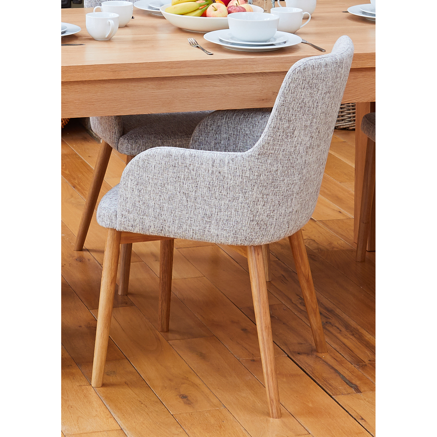 Oak Light Grey Chair (Pack of two)
