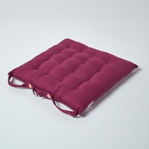 Solid Cotton Seat Pad with Button Straps