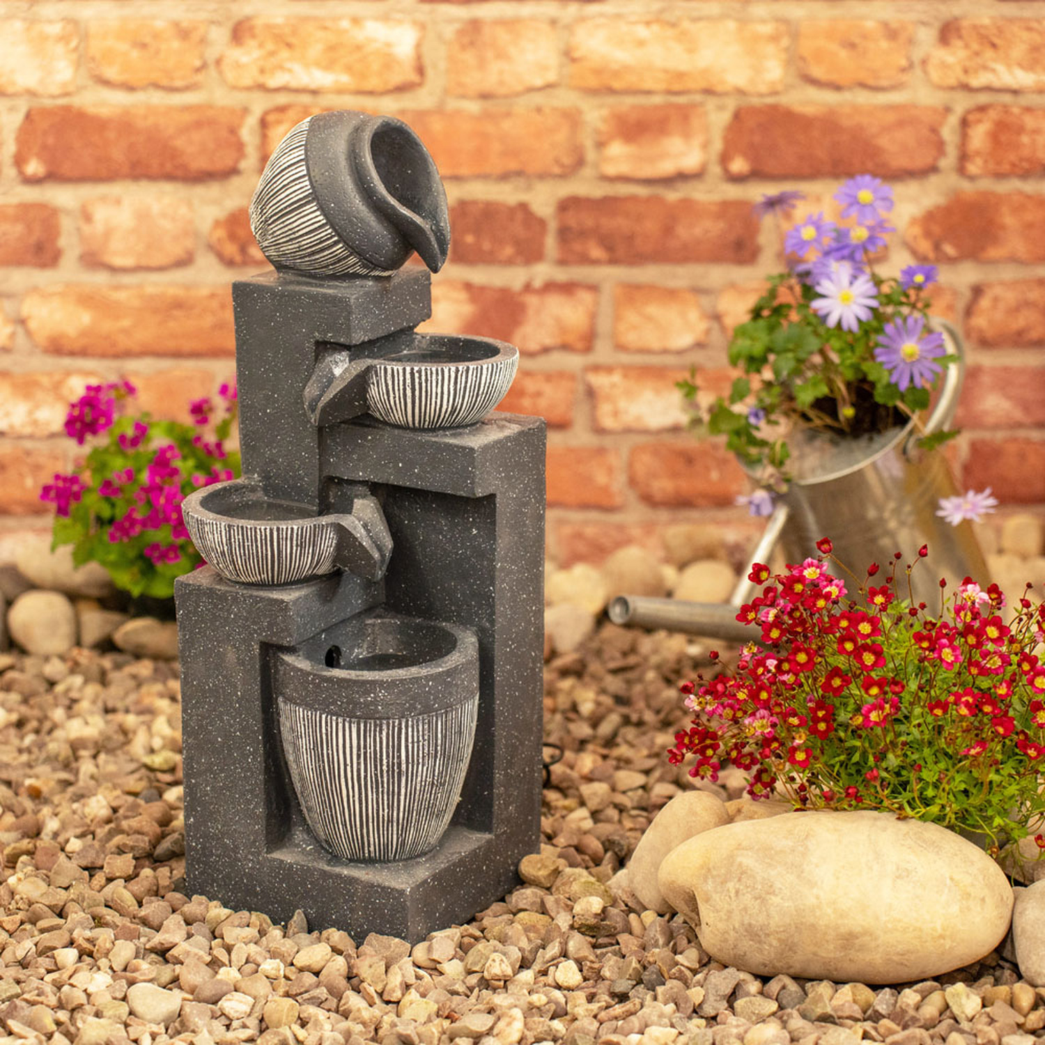 Stacking Pots Solar Water Fountain