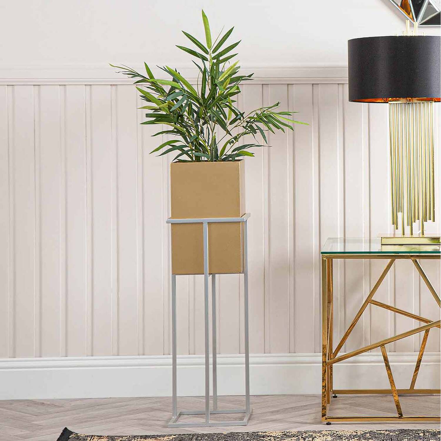 85cm Modern Gold Metal Plant Display for Living Room
